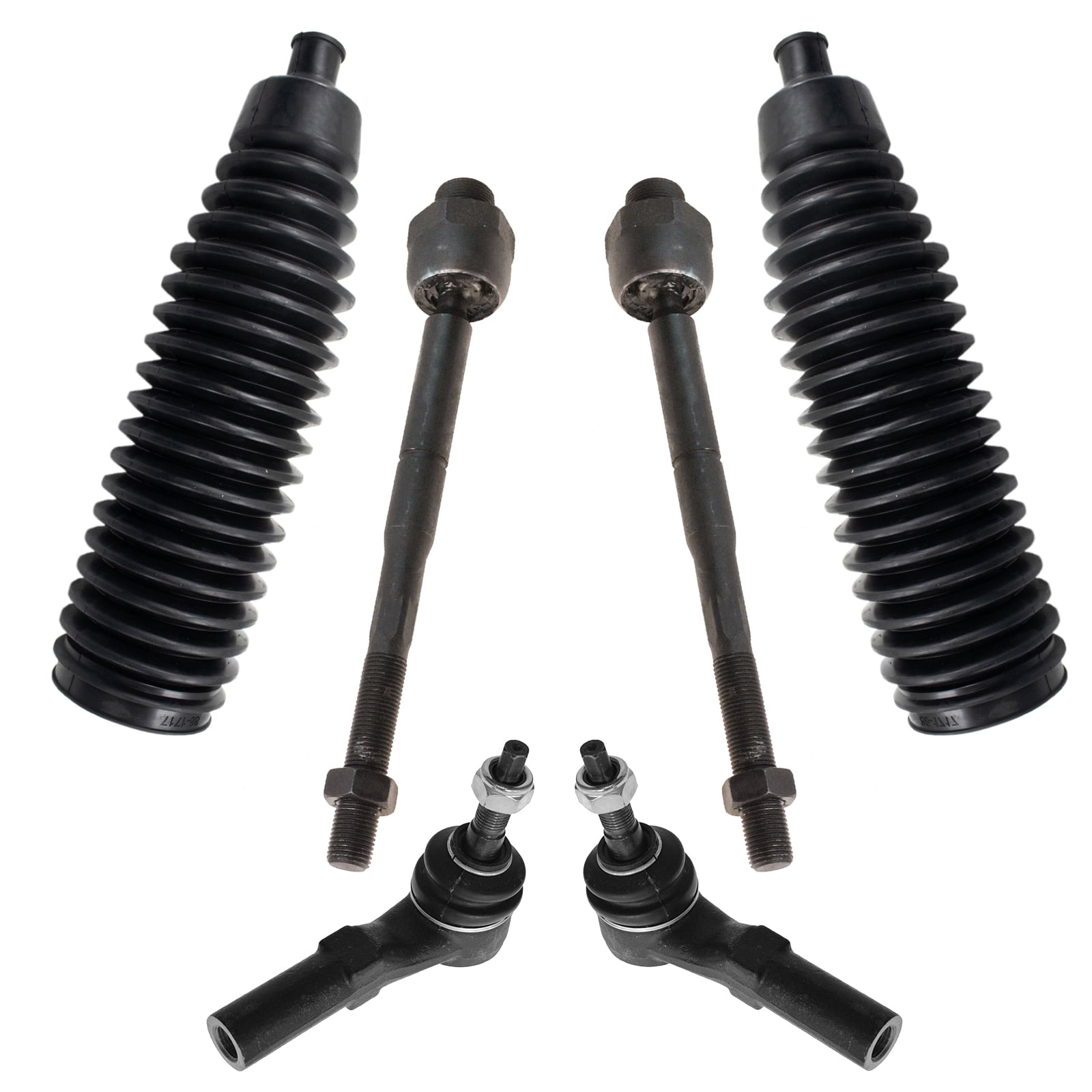 TRQ Inner & Outer Tie Rods with Steering Rack Bellows Boots for Dakota ...