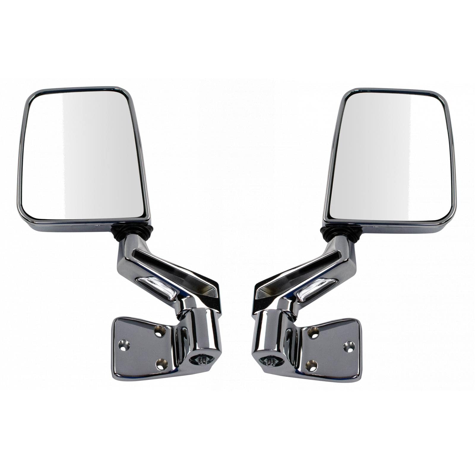 TRQ Manual Side View Mirrors Folding Chrome Pair Set NEW for 87-02 Jeep ...