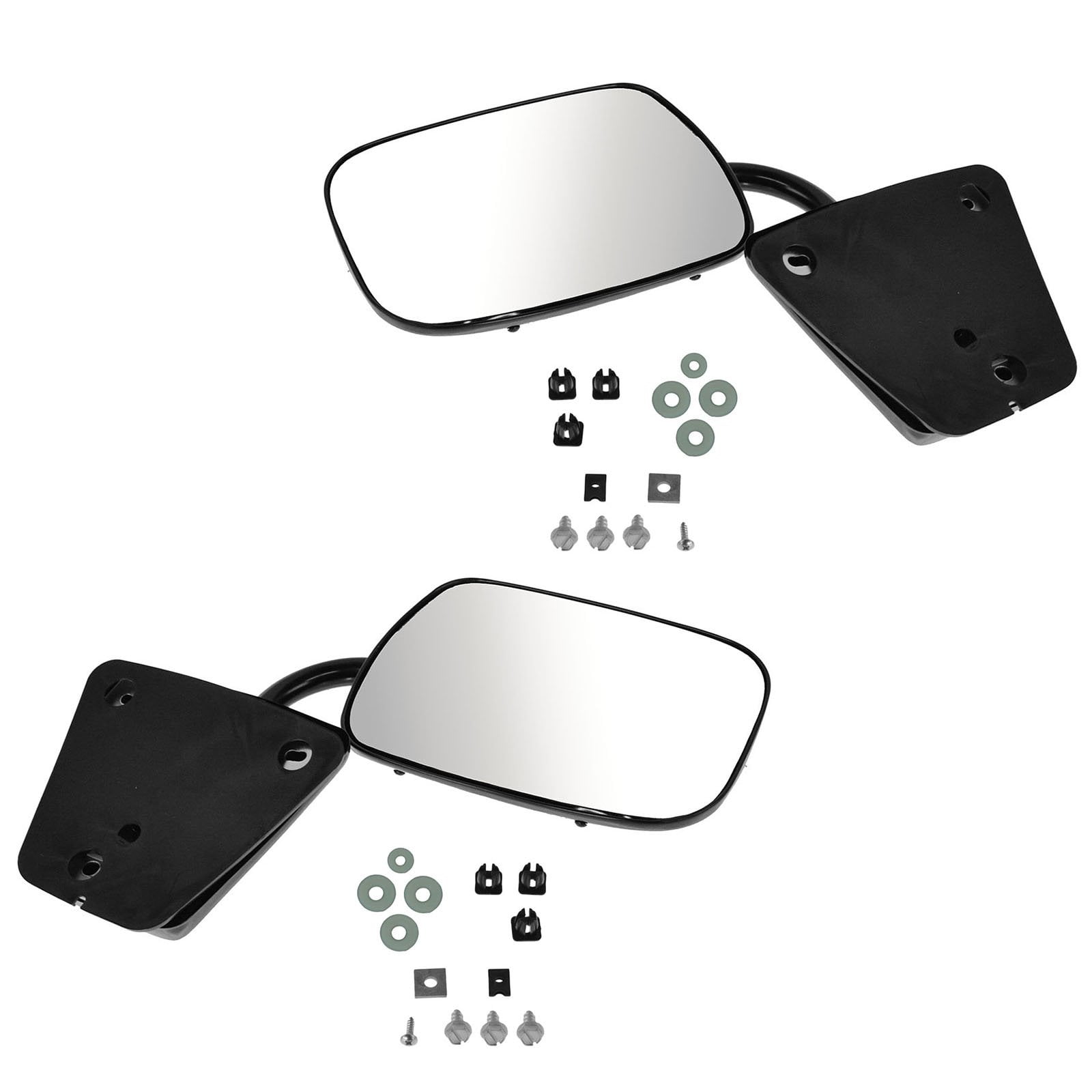 TRQ Mirror Manual Black 3 Bolt Mount LH Driver RH Passenger Pair for ...