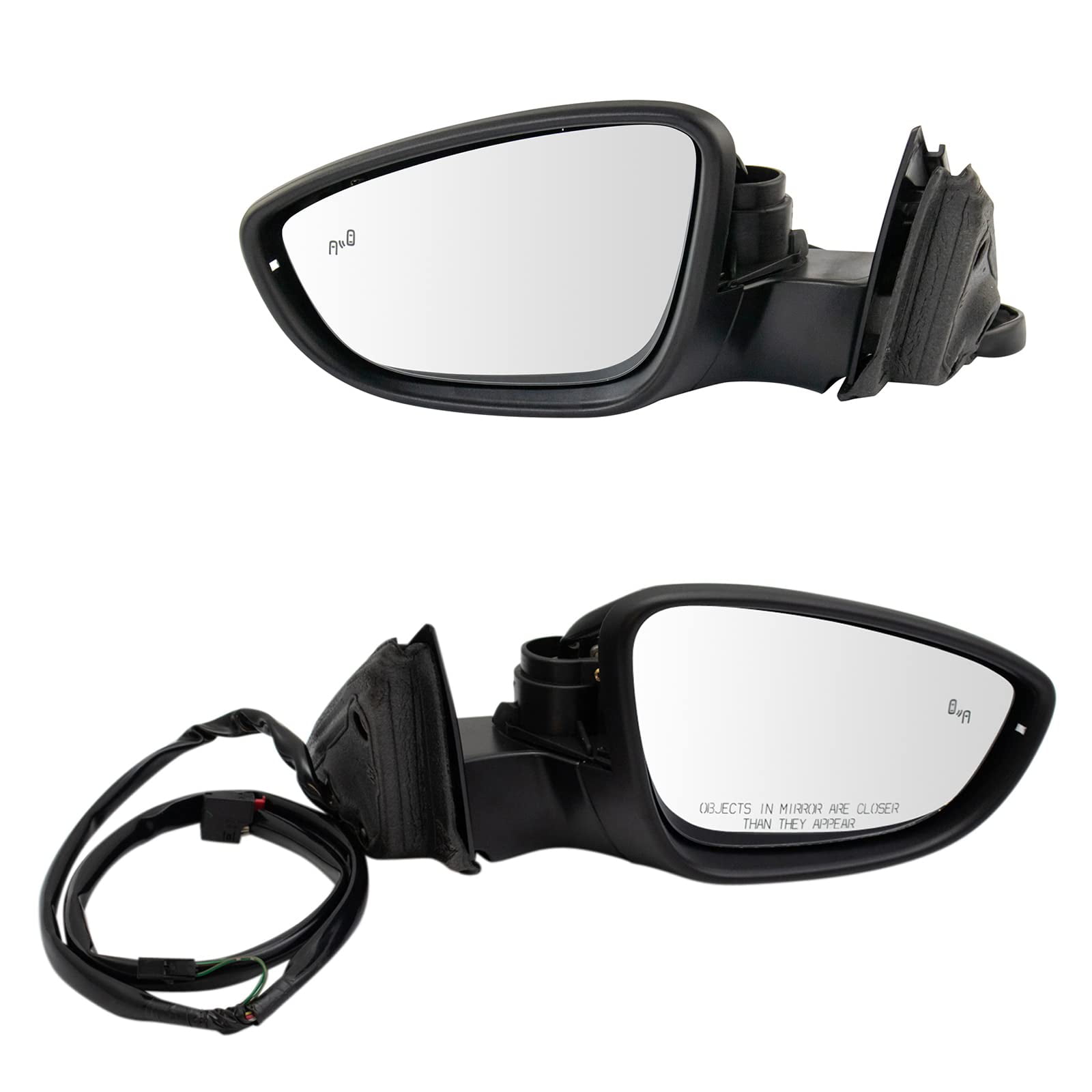 TRQ Mirror Power Heat Turn BSM Power Fold Memory Paint to Match Pair ...