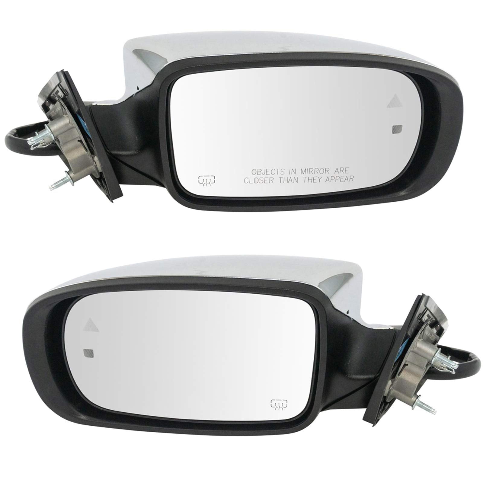 TRQ Mirror Power Heated Memory Signal BSD Puddle Chrome Pair for ...