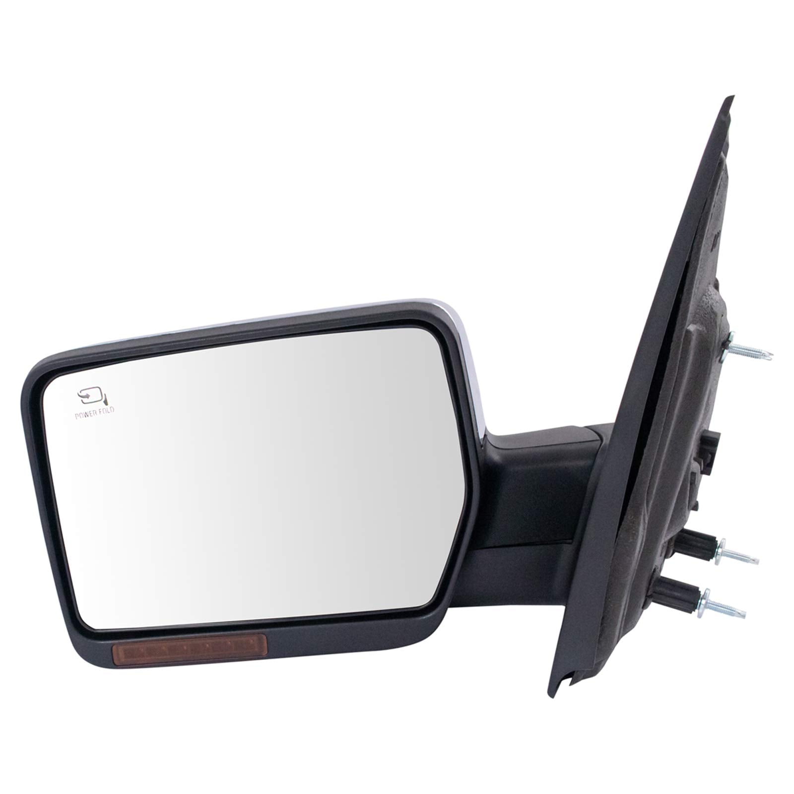 TRQ Mirror Power Heated Memory Turn Signal Puddle Light Chrome LH ...