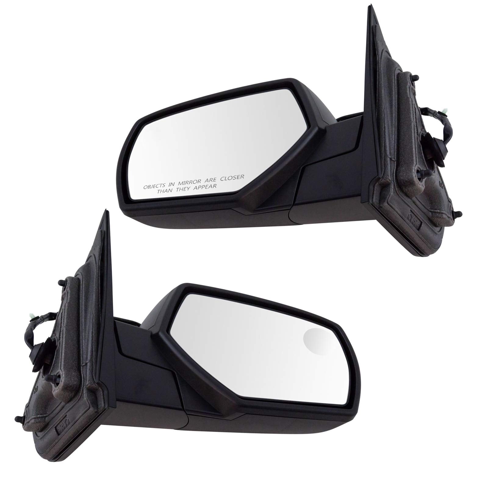 TRQ Mirror Power Heated Textured Black Pair of 2 for Chevy GMC Pickup ...