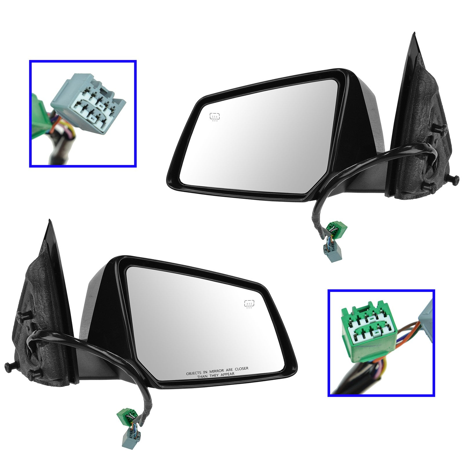 TRQ Mirror Side View Power Heat Turn Signal Memory Fold LH RH Set for ...