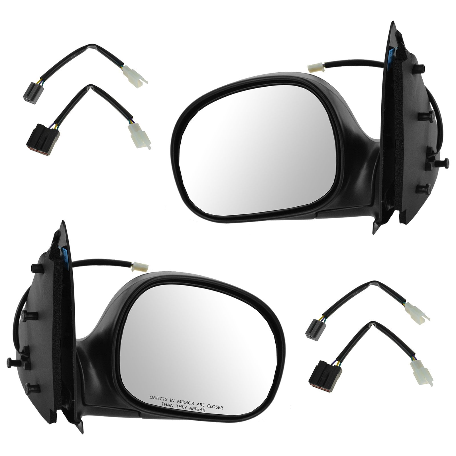 TRQ Mirror Side View Power Textured Black LH RH Pair Set for Ford F150 ...