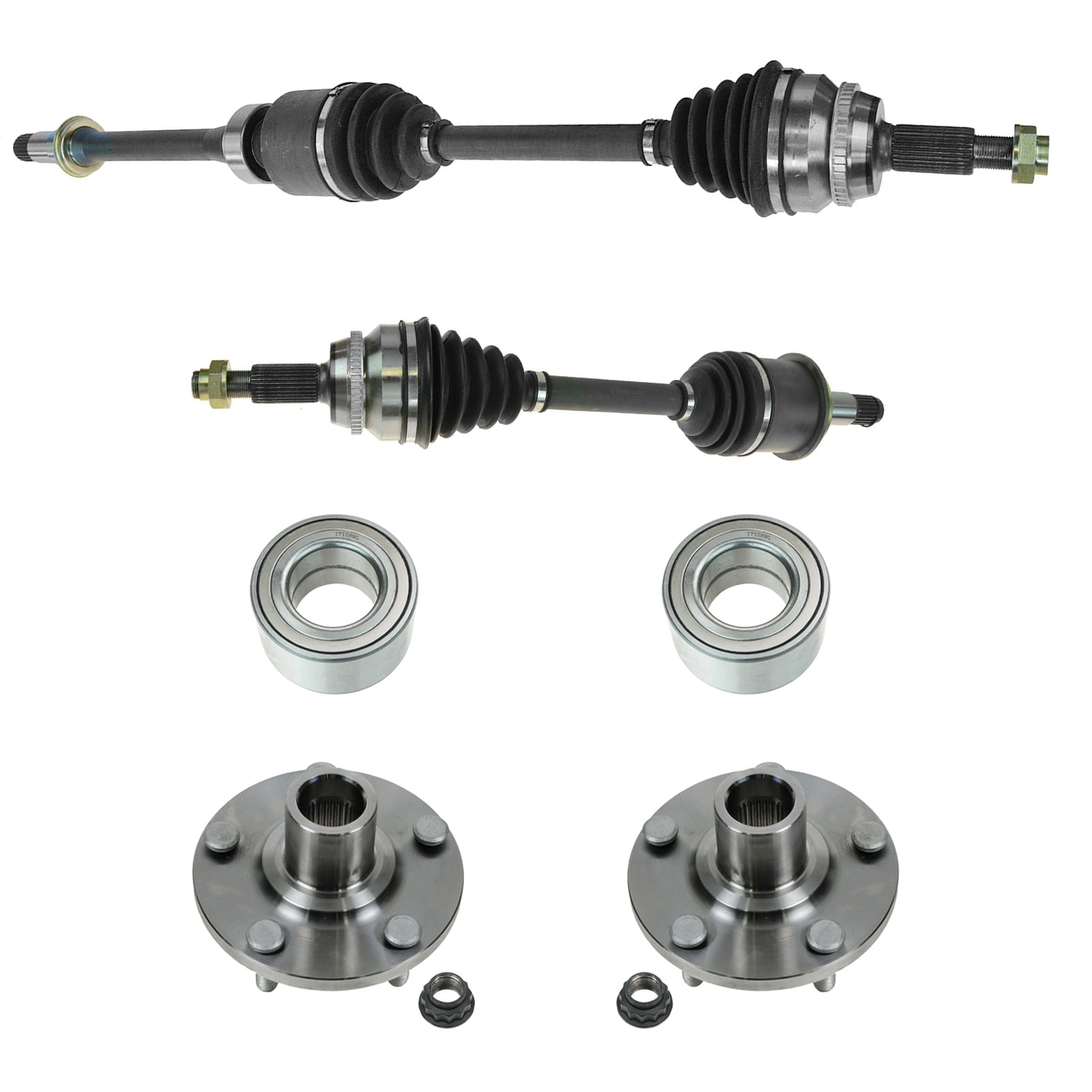 TRQ New Front CV Axle Shaft Assembly Wheel Hub Bearing Kit Set 4pc ...