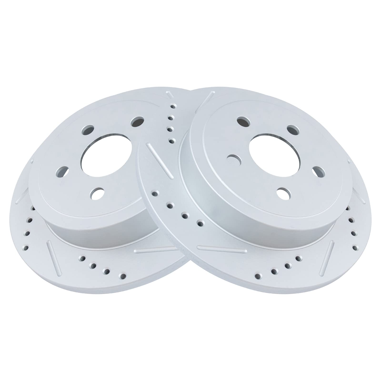 TRQ Performance Brake Rotor Drilled Slotted Coated Rear Pair for Dodge ...