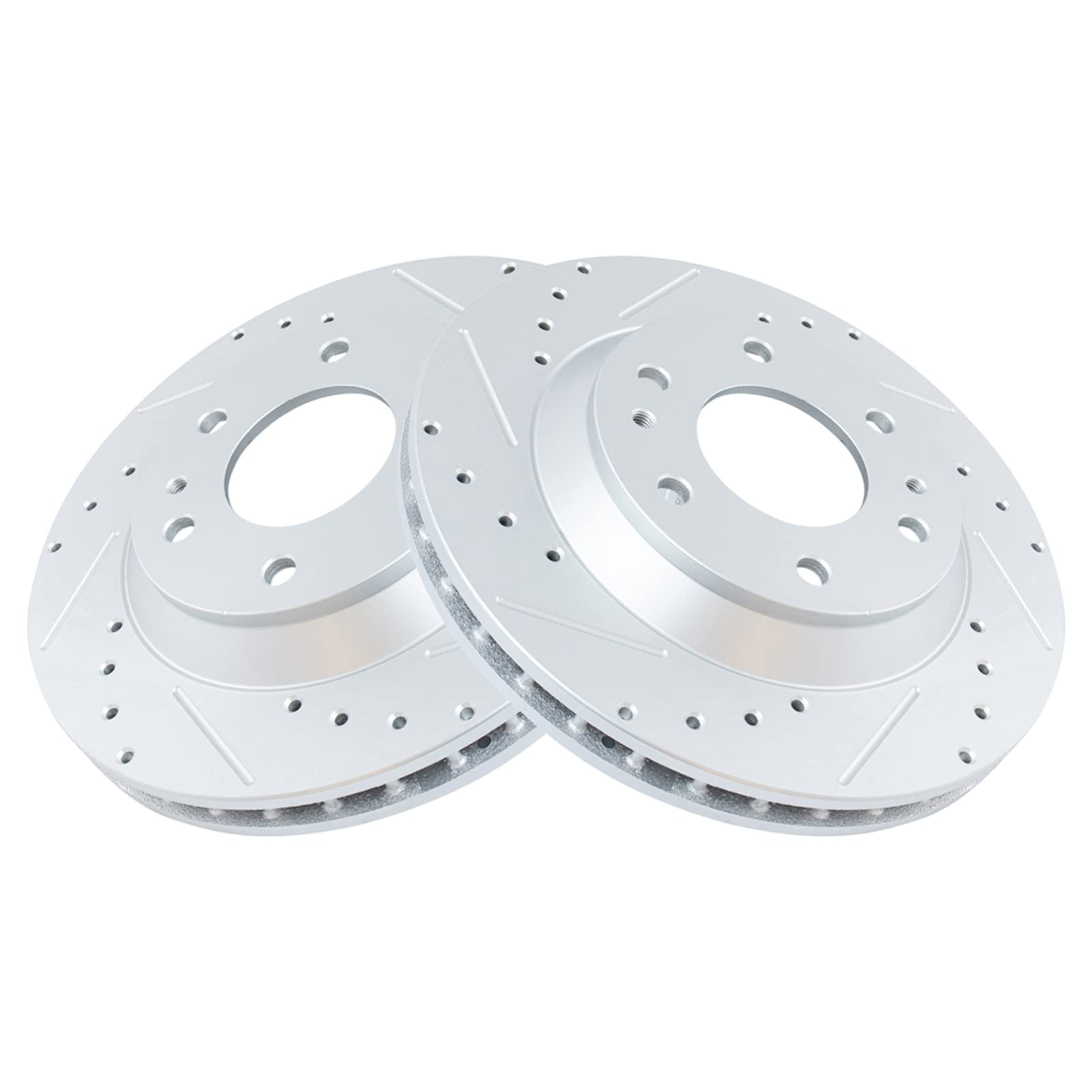 TRQ Performance Drilled Slotted Front Coated Brake Rotor Pair for Chevy ...
