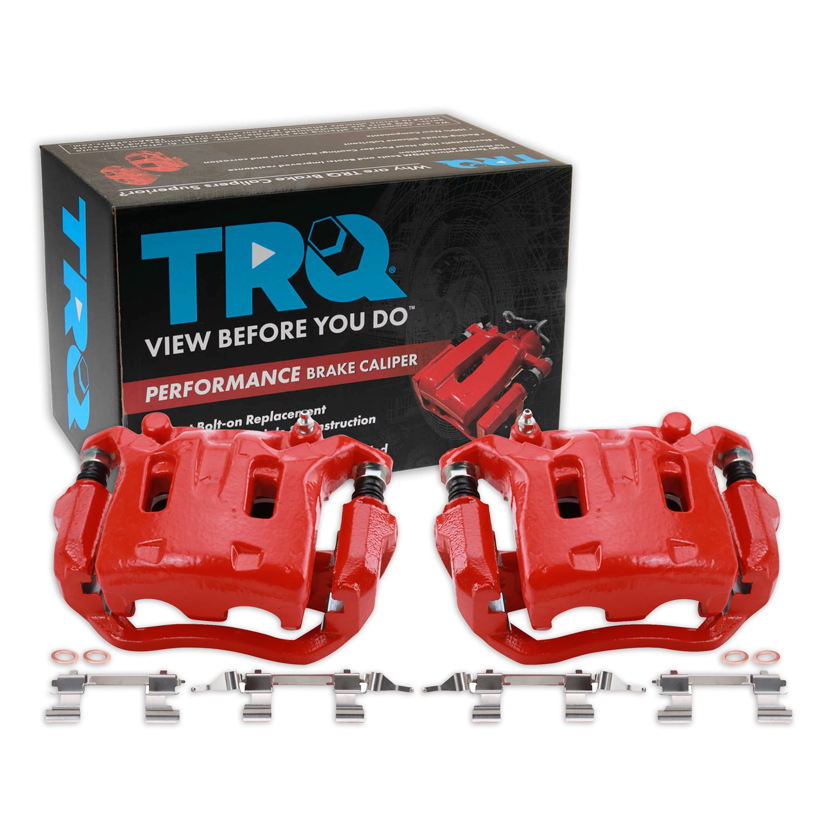 TRQ Front Performance Brake Caliper Set Red Compatible with 06-18 ...