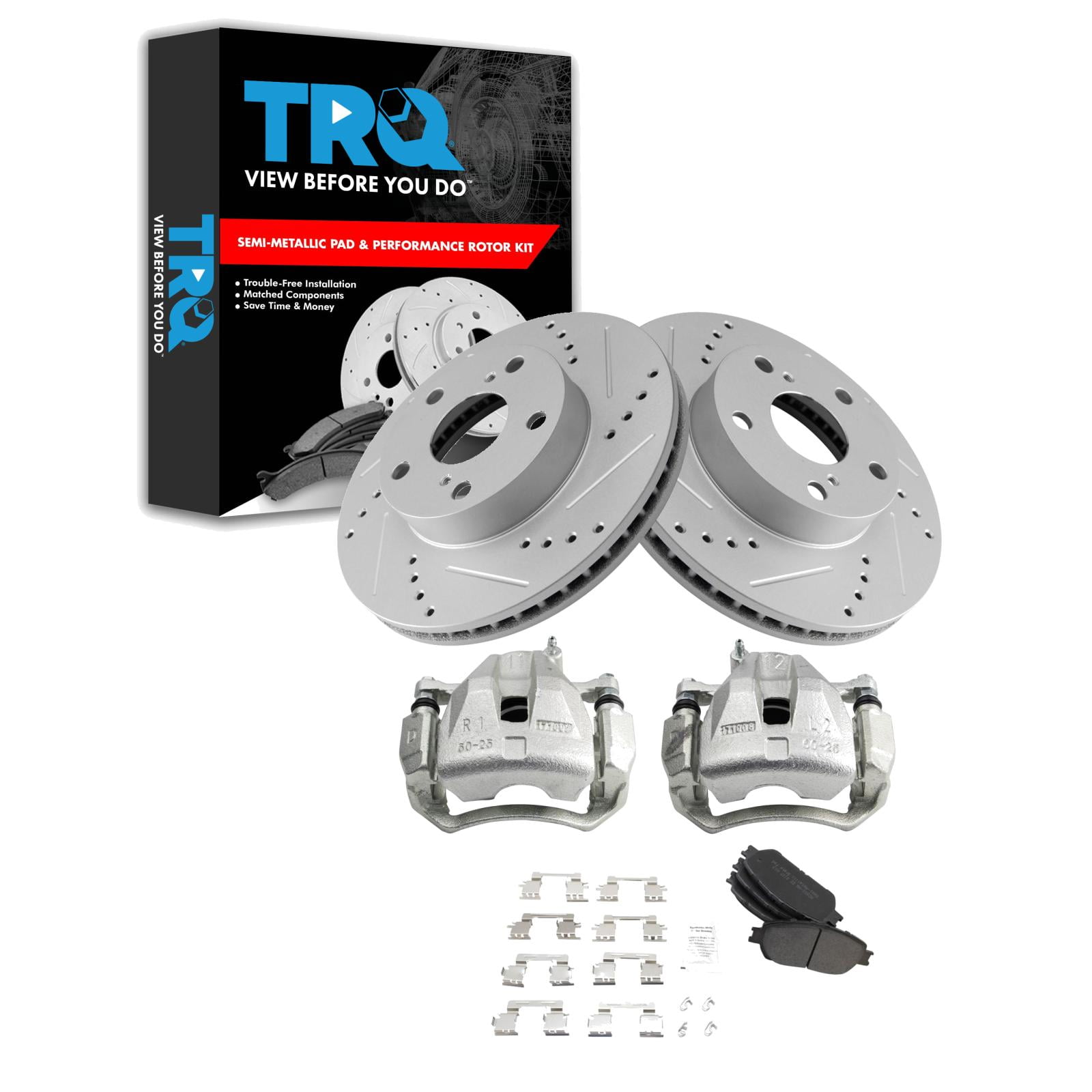 TRQ Front Performance Brake Pad & Rotor Kit Brake Caliper Brake Pads ...