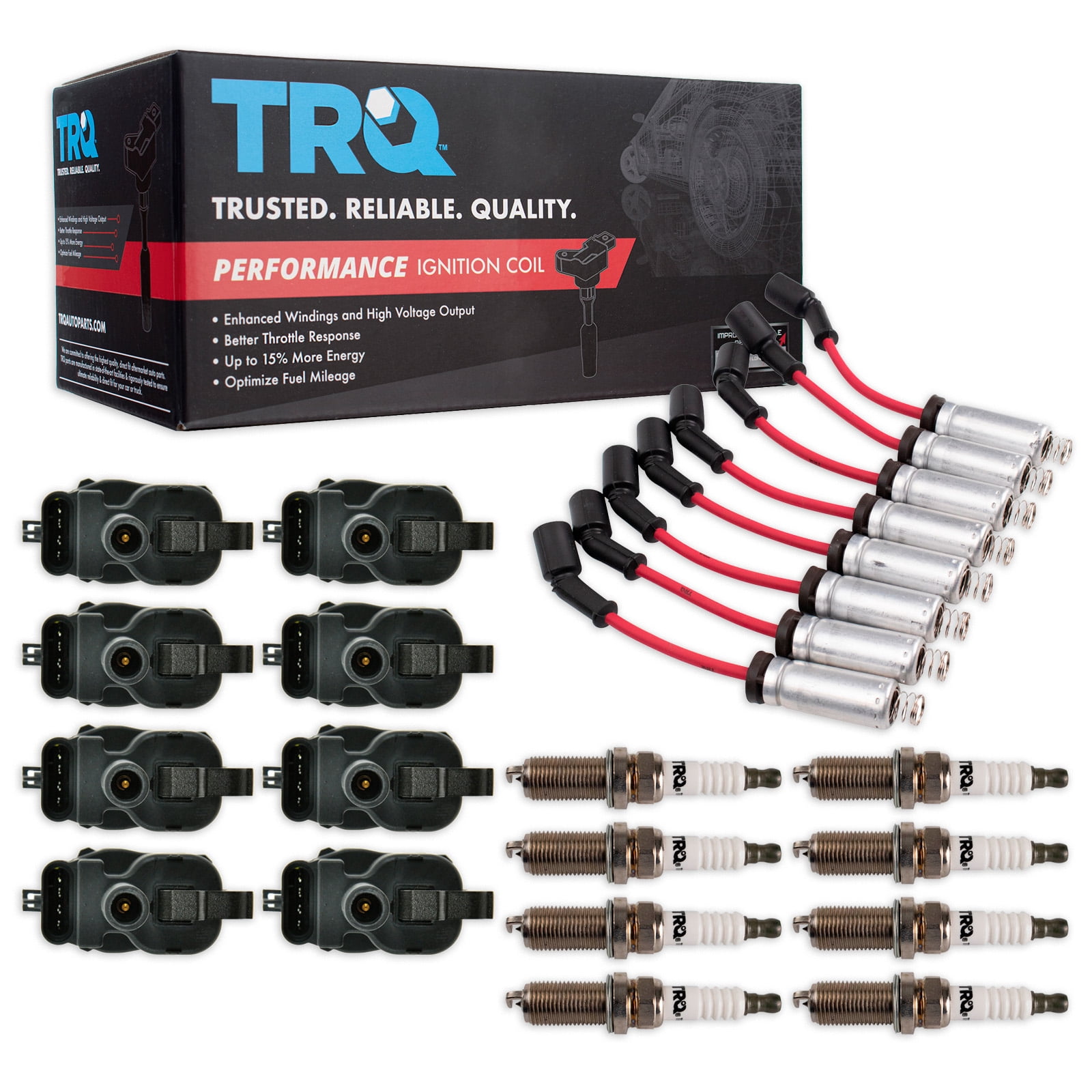TRQ Performance Ignition Coils Wires & Spark Plugs Fits Camaro Corvette ...