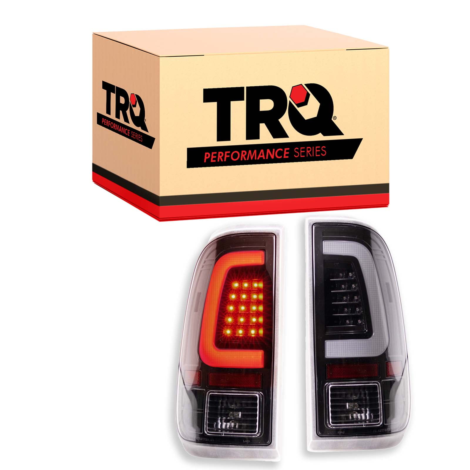 TRQ Performance Tail Light Clear Lens Black Housing LED C Tube Bar for ...