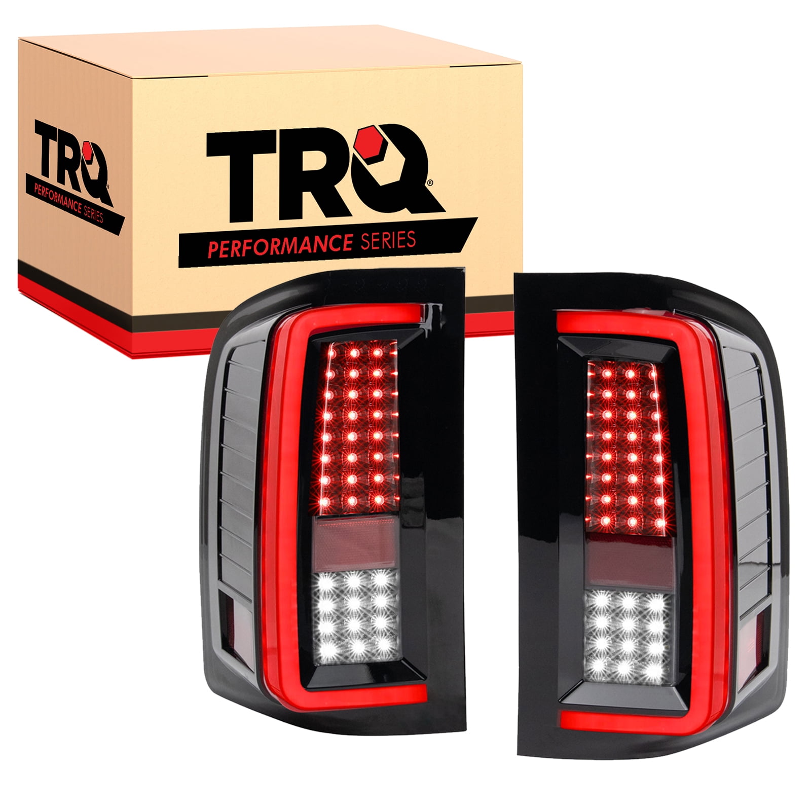 TRQ Performance Tail Light Clear Lens Black Housing LED C Tube Bar for ...