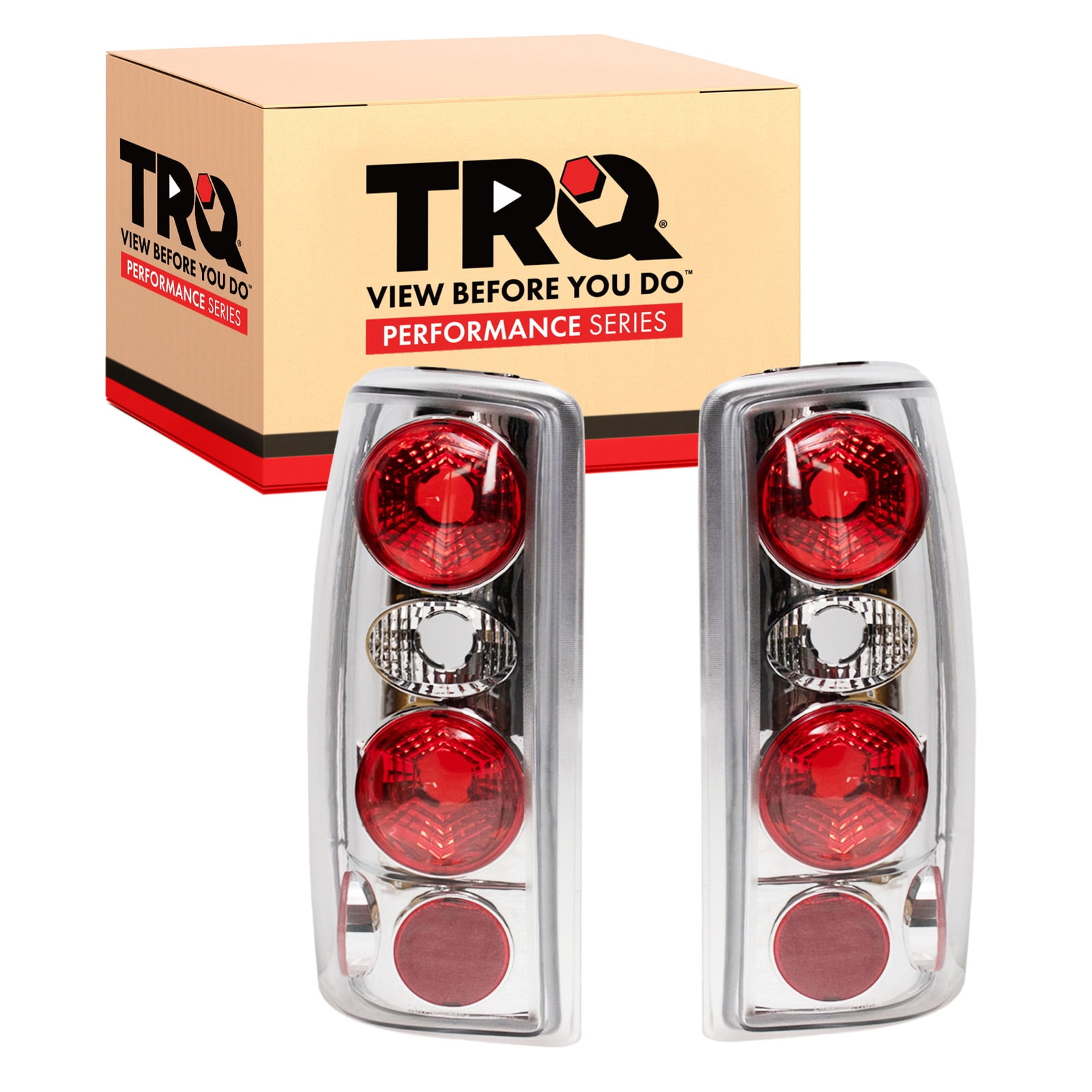 TRQ Performance Tail Light Clear Lens Chrome Housing for Tahoe Suburban ...