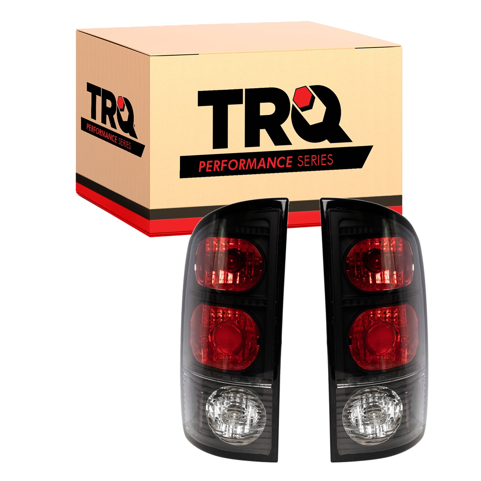 TRQ Performance Tail Lights Clear Lens Black Housing Kit Set of 2 for ...