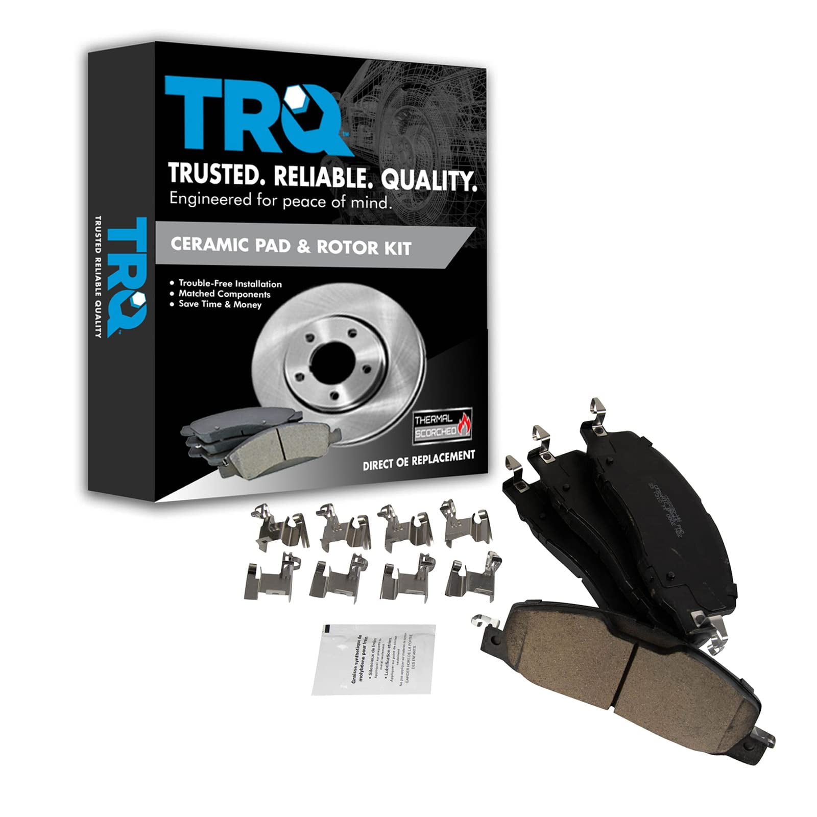 TRQ Posi Ceramic Front Brake Pad Set for Ford Explorer Lincoln Aviator ...
