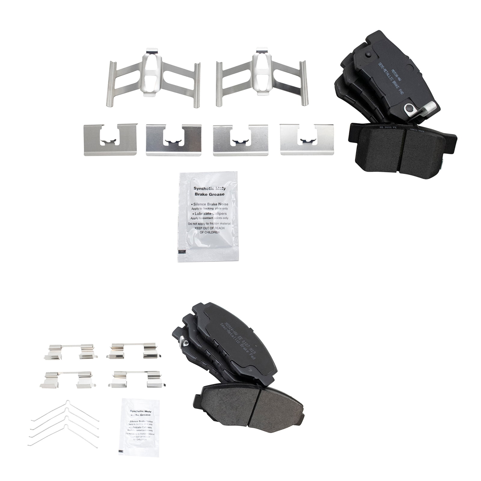 TRQ Posi Semi-Metallic Brake Pad Front & Rear Kit for Honda CR-V ...
