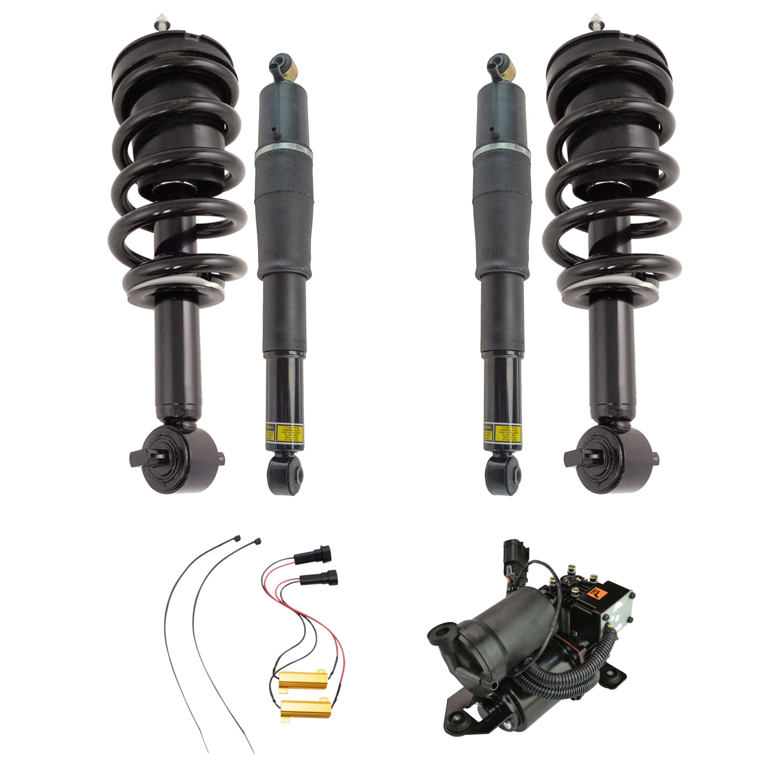 TRQ Rear Air Socks & Front Struts with Electric Conversion & Compressor ...