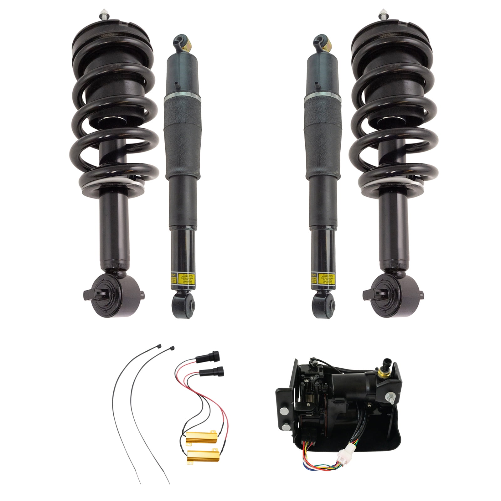 TRQ Rear Air Socks & Front Struts with Electric Conversion & Compressor ...