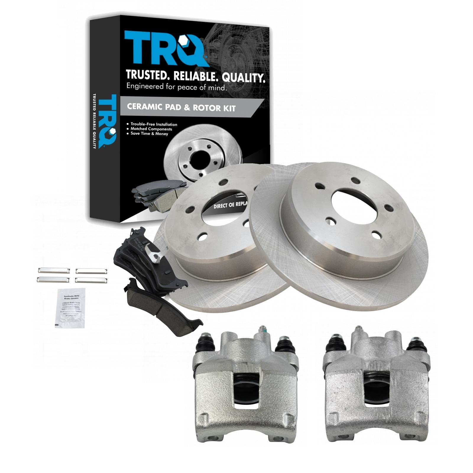 TRQ Rear Brake Calipers Ceramic Pads Rotors Fits 95-01 Ford Explorer ...