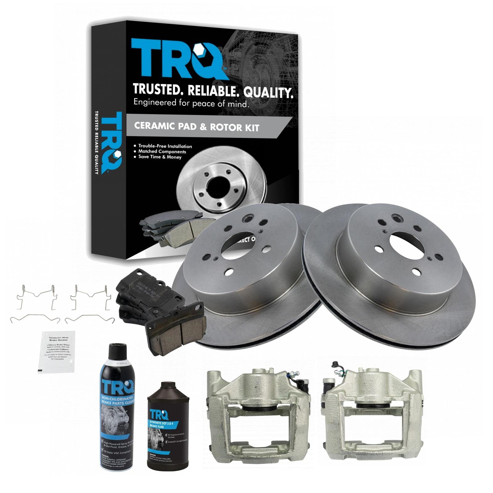 TRQ Rear Brake Calipers Ceramic Pads Rotors Fits Lexus GS430 GS450h ...