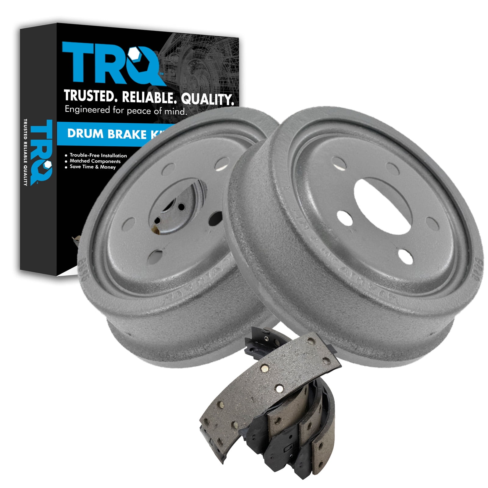 TRQ Rear Brake Drums & Shoes Kit Set Fits Select Buick Chevy Oldsmobile ...