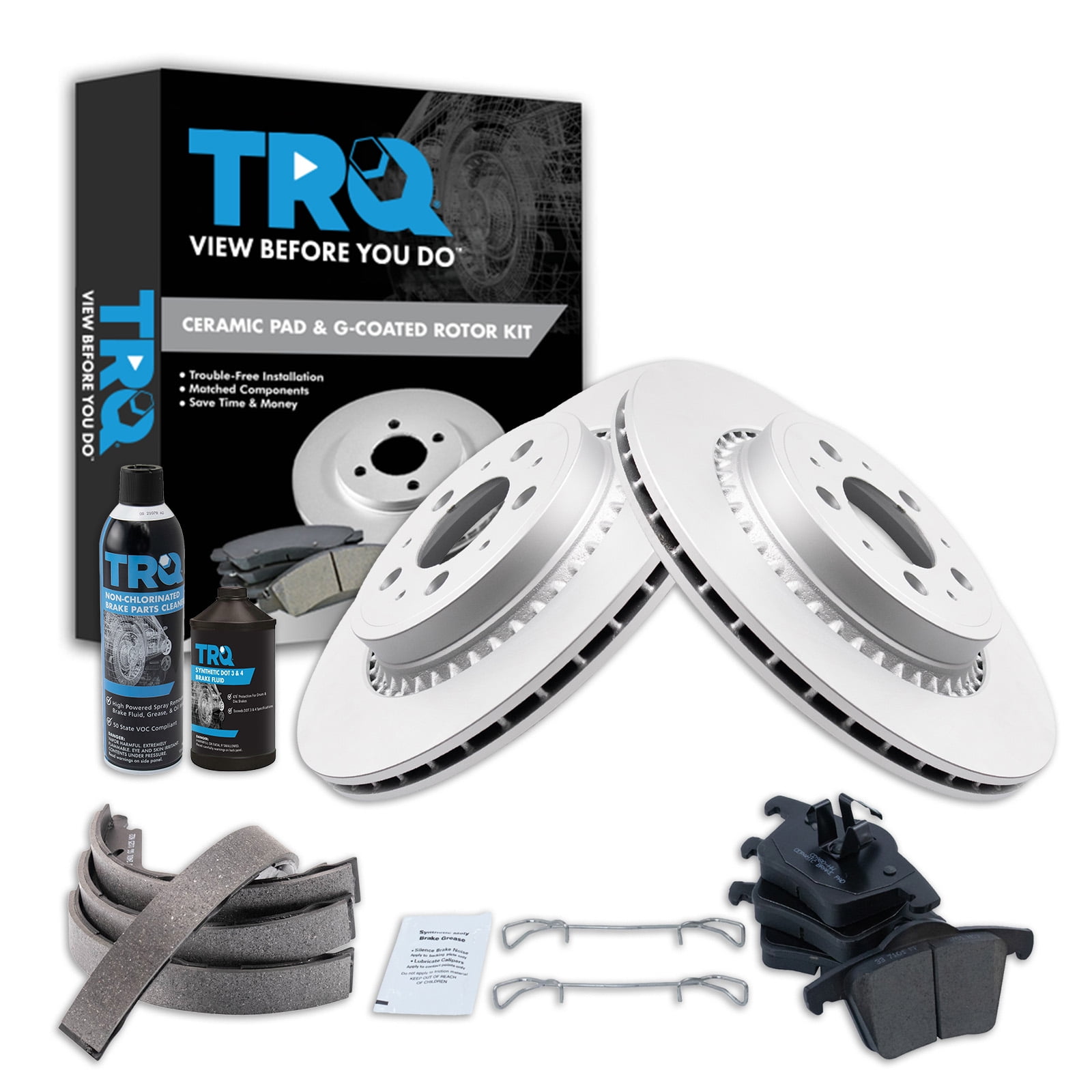 TRQ Rear Brake Pad & Rotor Kit BKA38455 Fits Select 2008-2014 Volvo ...