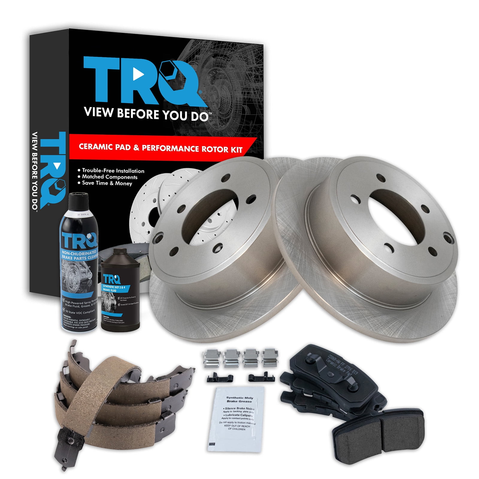 TRQ Rear Brake Pad & Rotor Kit BKA38684 Fits Select 2008-2014 ...