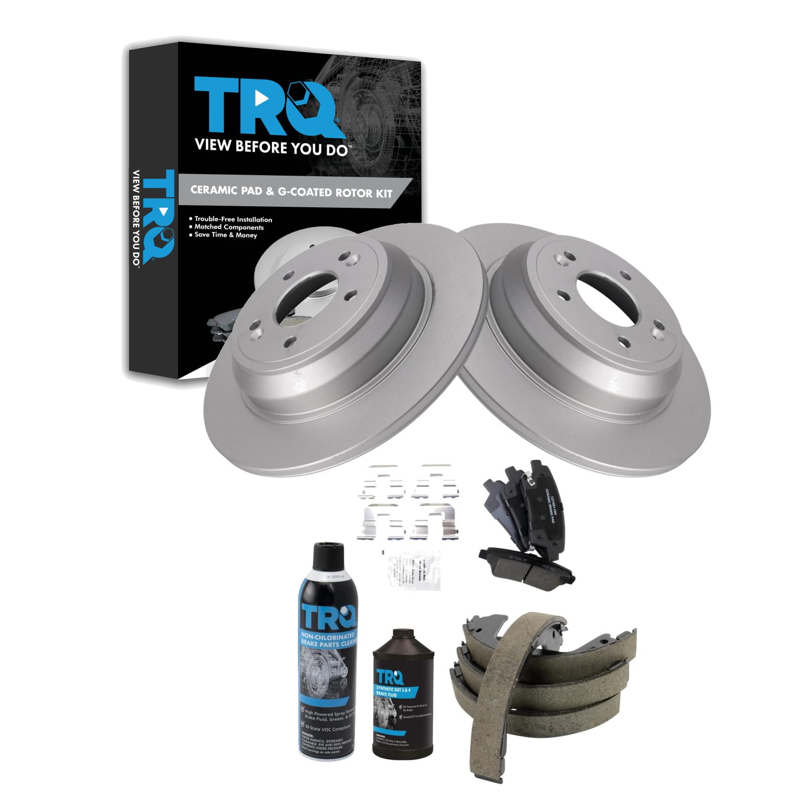 TRQ Rear Brake Pad & Rotor Kit BKA42415 Fits Select 2010-2014 Hyundai ...