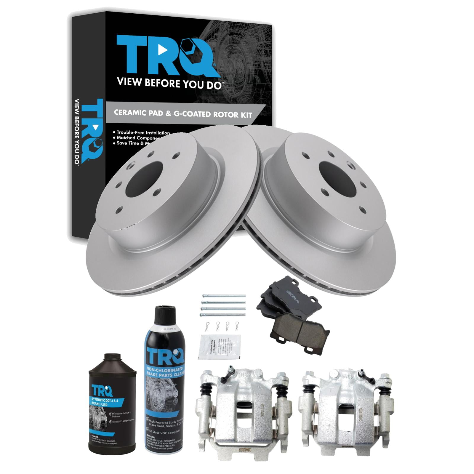TRQ Rear Brake Pad & Rotor Kit BKA45185 Fits Select 2010-2017 Nissan ...