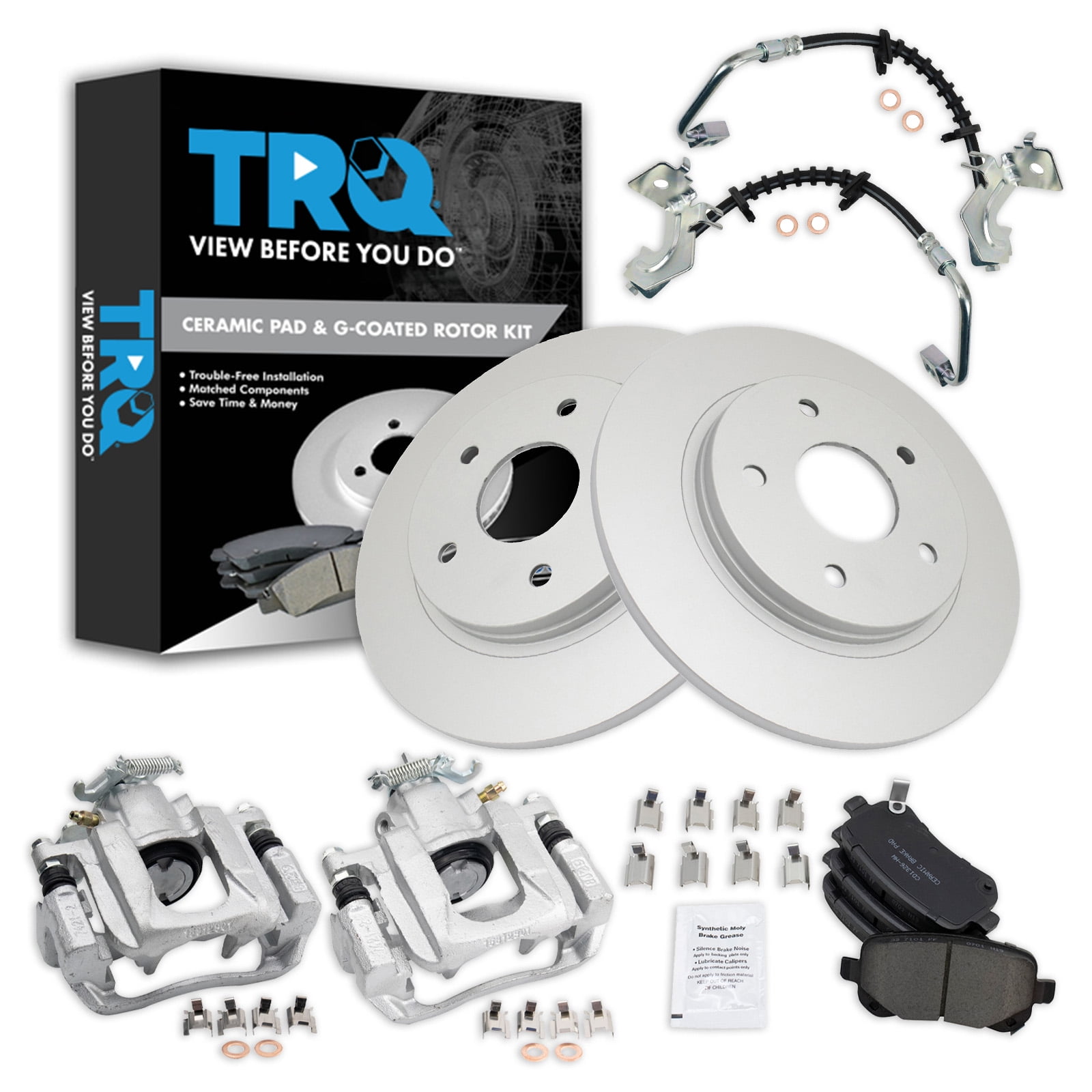 TRQ Rear Brake Pad & Rotor Kit Fits Select 08-11 Town & Country Grand ...