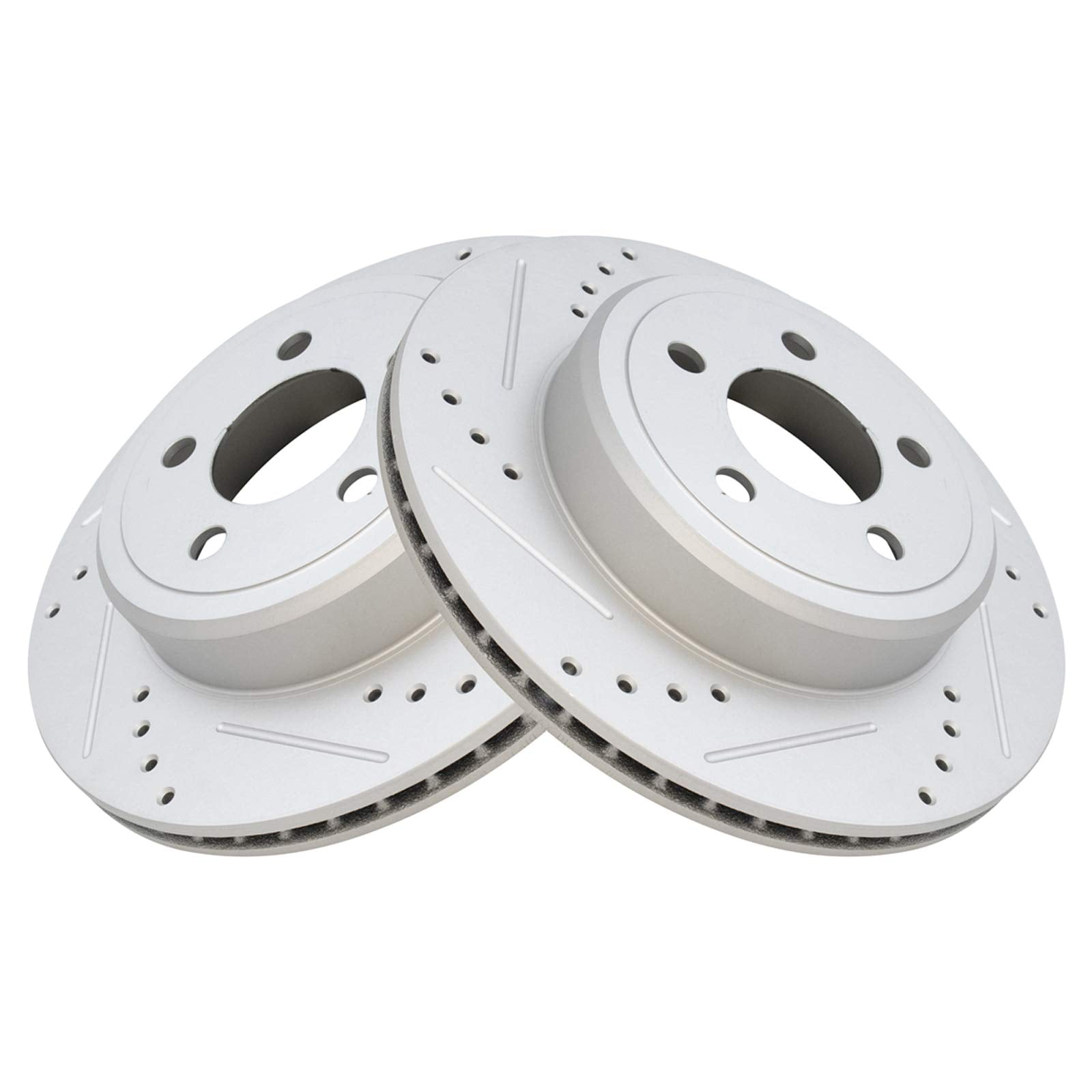 TRQ Rear Brake Rotors Set Premium G-Coated Fits Select 05-2021 300 09 ...