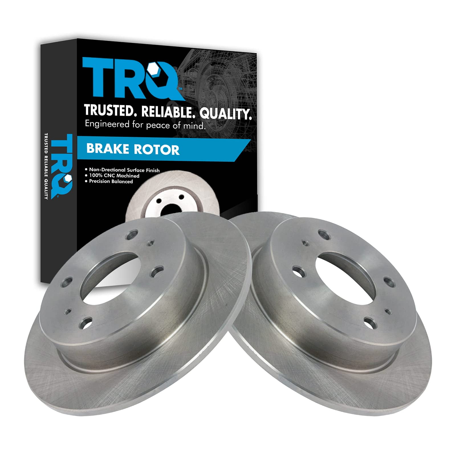 TRQ Rear Brake Rotors Set Solid Fits Select 1989-1998 Nissan 240SX 2004-2006 Sentra - Walmart.com