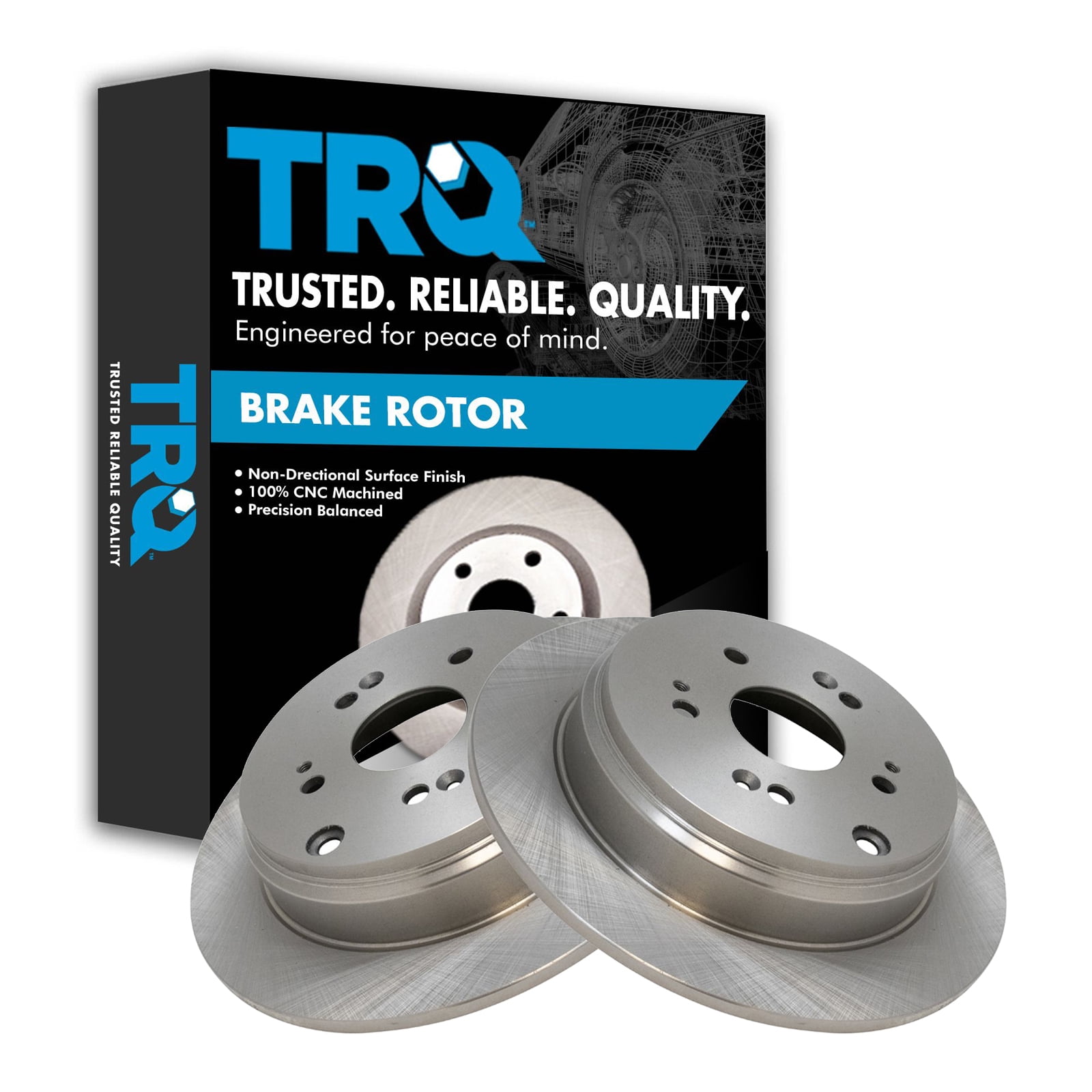 TRQ Rear Brake Rotors Set Solid Fits Select 2007-2018 Acura RDX 2005 ...