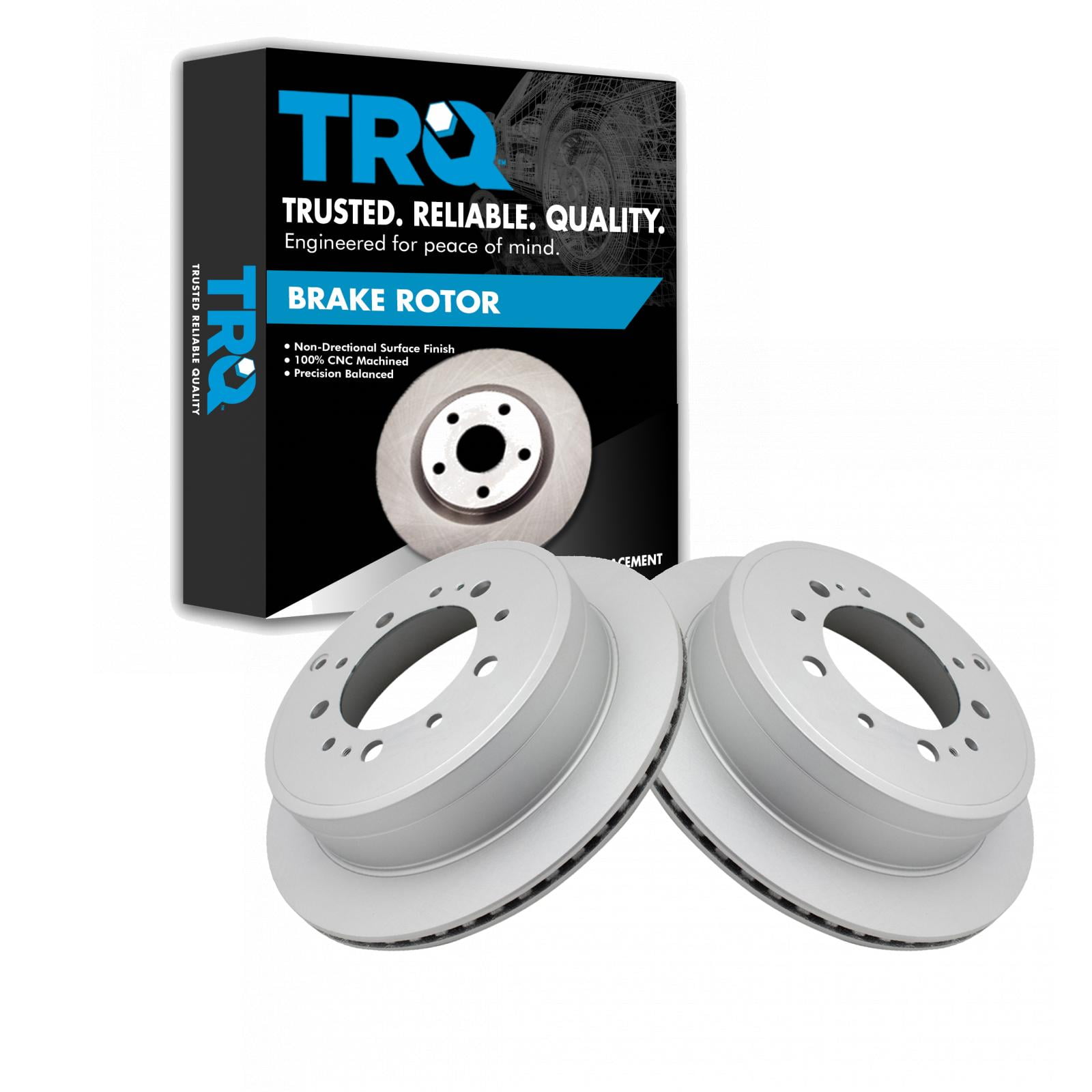TRQ Rear Brake Rotors Set Vented Premium G-Coated Fits Select 2008-2021 ...