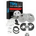 TRQ Rear Ceramic Brake Pad Performance Rotor Shoe & Backing Plate Kit ...