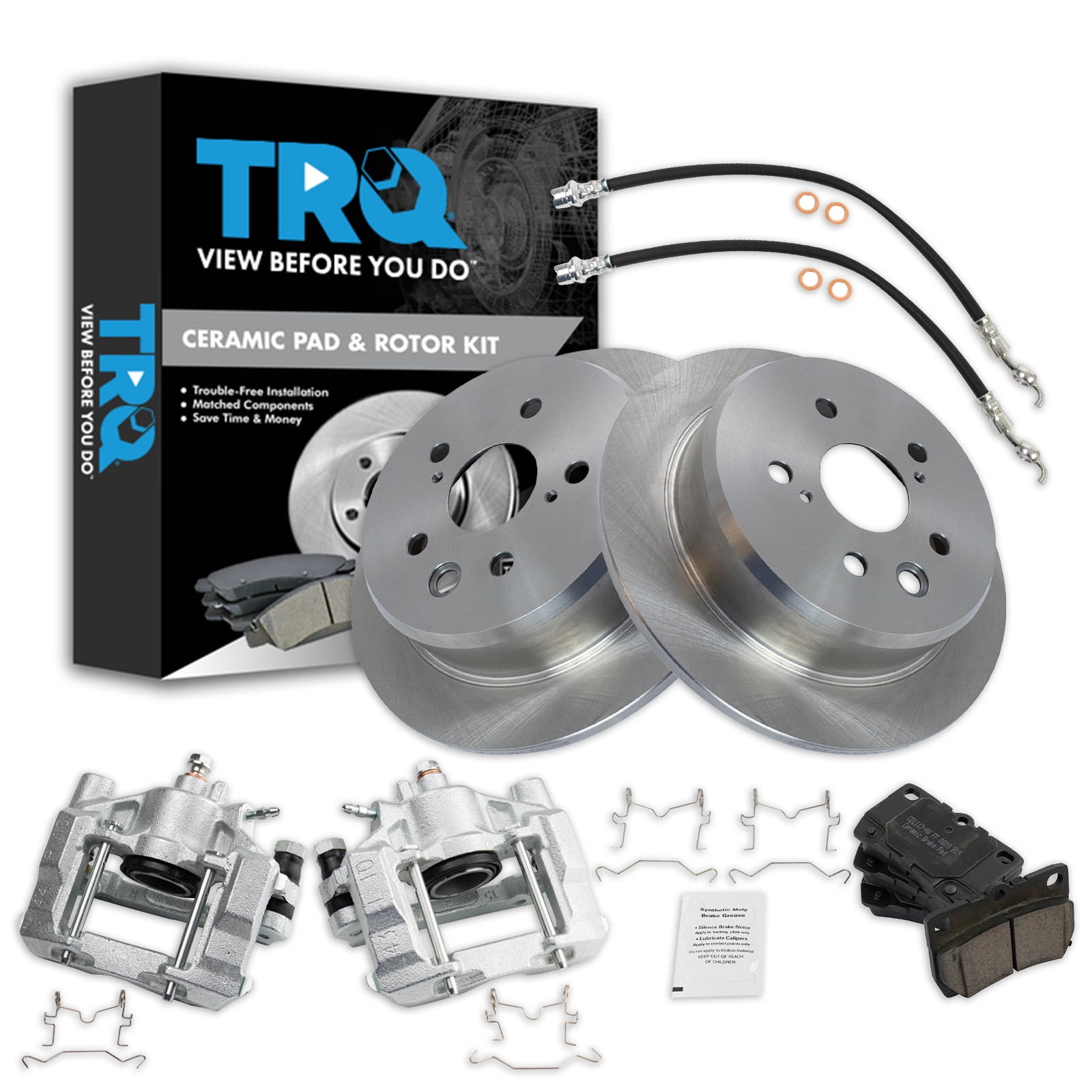 TRQ Rear Ceramic Brake Pad & Rotor Kit Fits 2006-2013 Lexus IS250 ...
