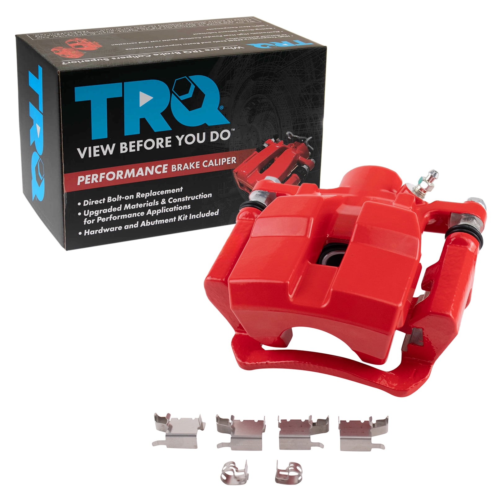 TRQ Rear Left Brake Caliper w/Bracket Performance Red Drivers Side ...