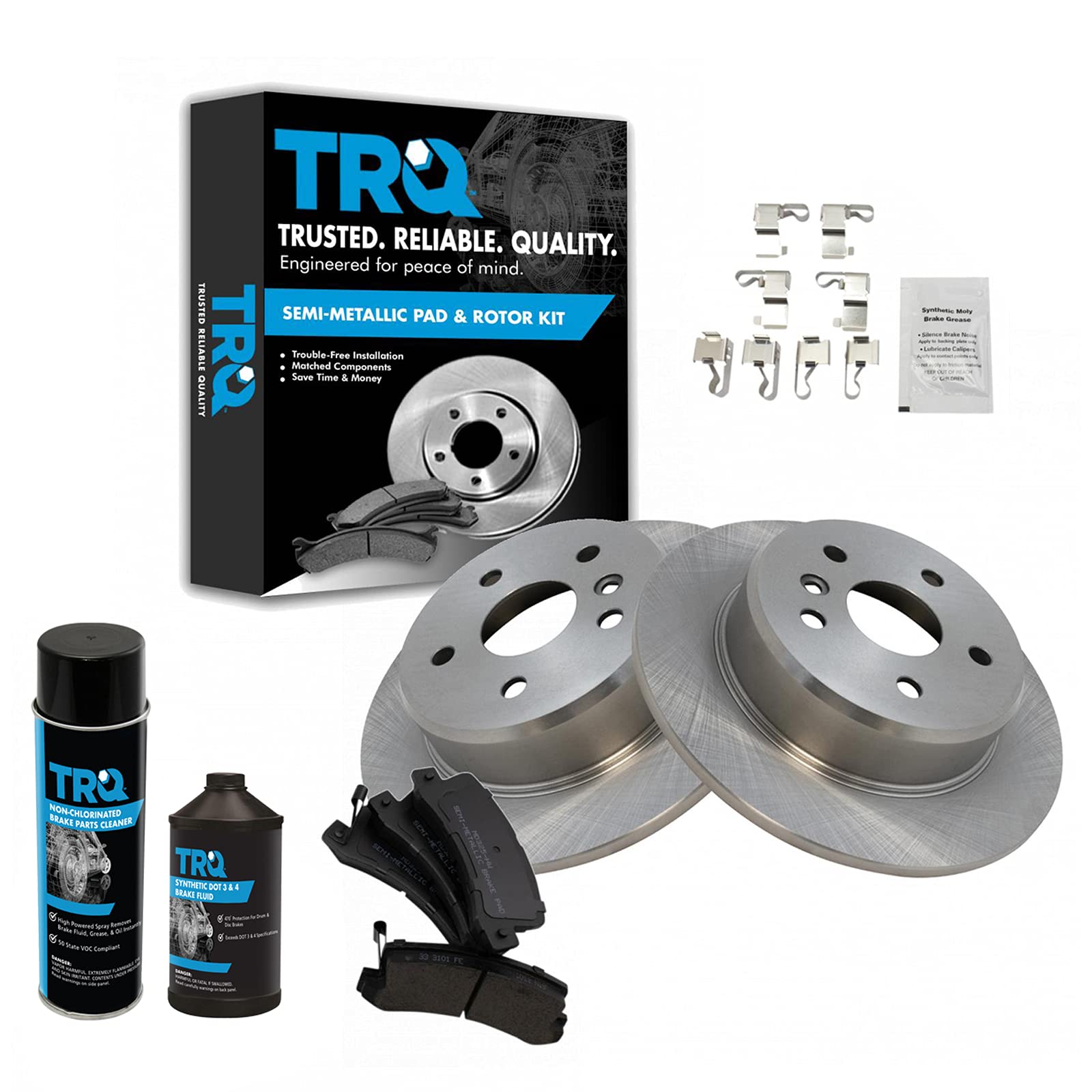 TRQ Rear Metallic Brake Pad & Rotor Kit w/Chemicals for 99-03 Lexus ...