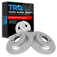 TRQ Rear Performance Brake Rotors Set Premium G-Coated Fits Select 2001 ...