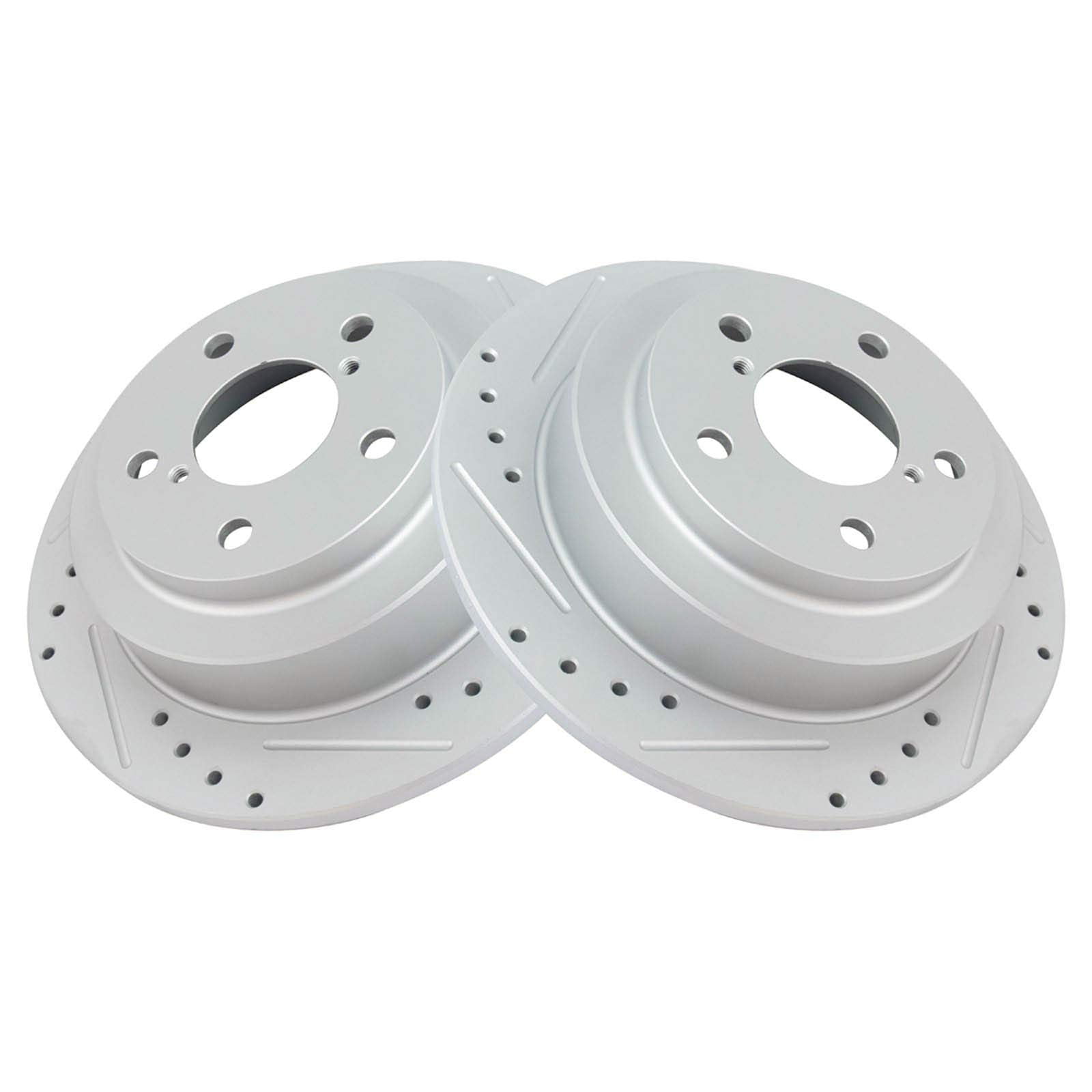 TRQ Rear Performance Brake Rotors Set Premium G-Coated Fits Select 2005 ...