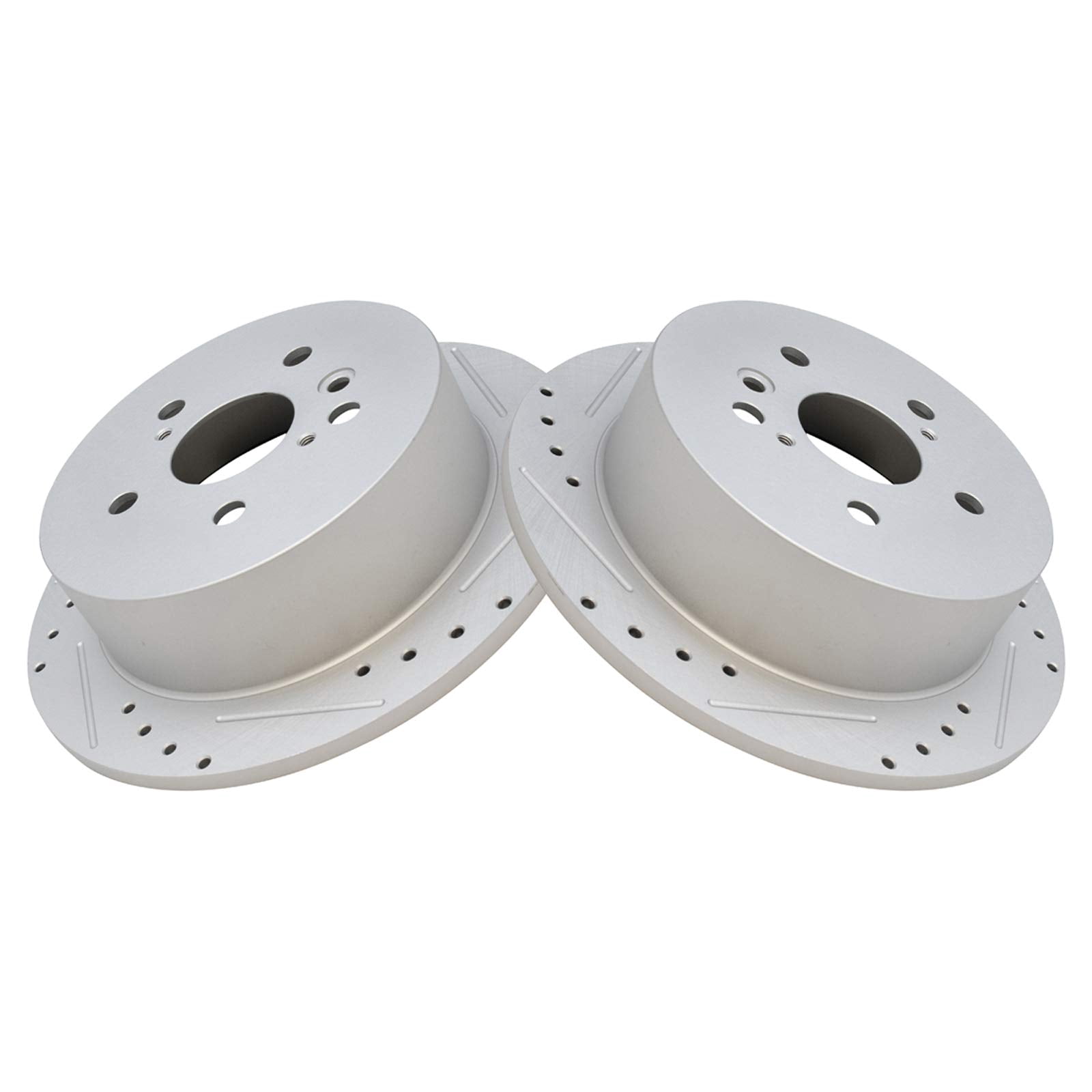 TRQ Rear Performance Brake Rotors Set Solid Premium G-Coated Cross ...