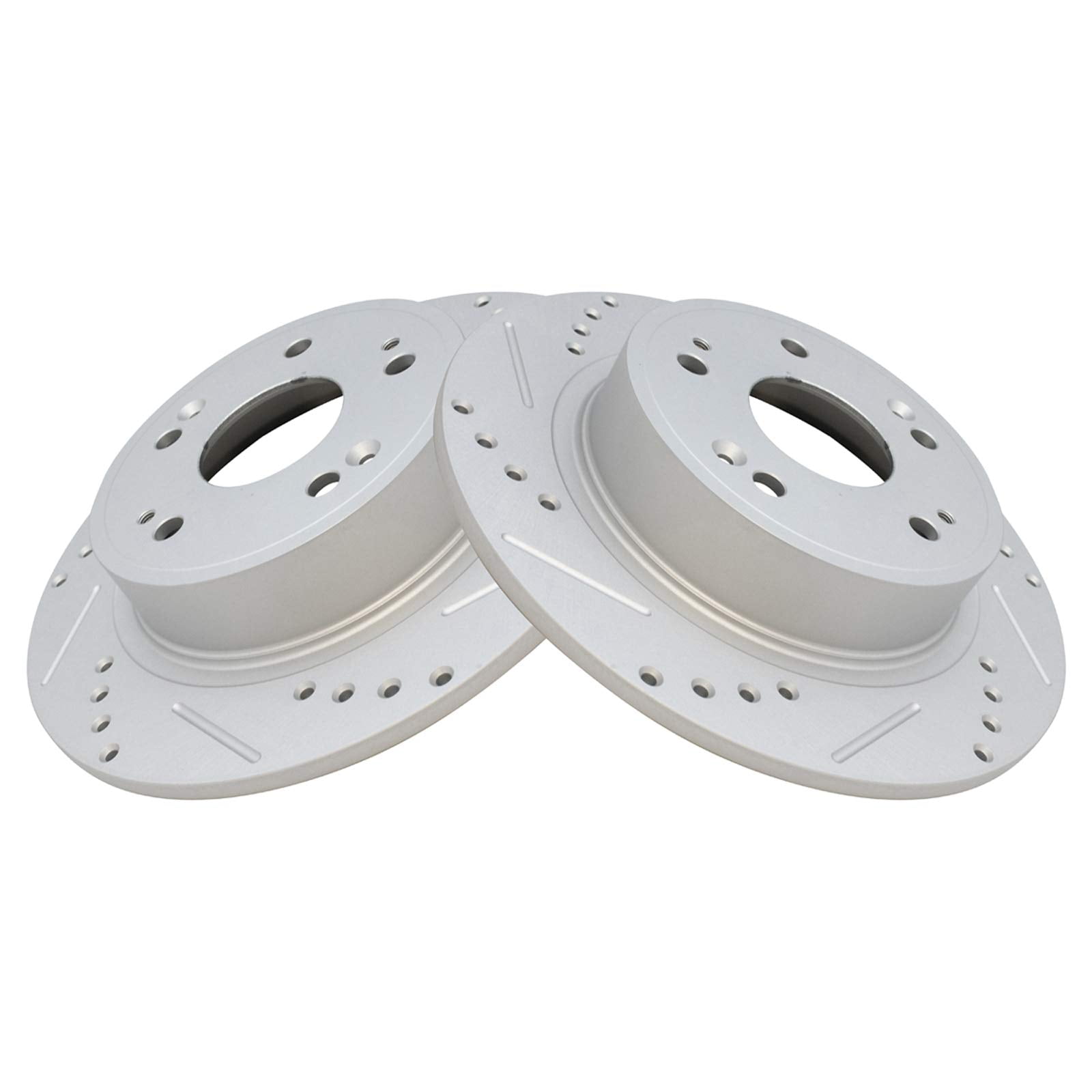 TRQ Rear Performance Brake Rotors Set Solid Premium G-Coated Cross ...