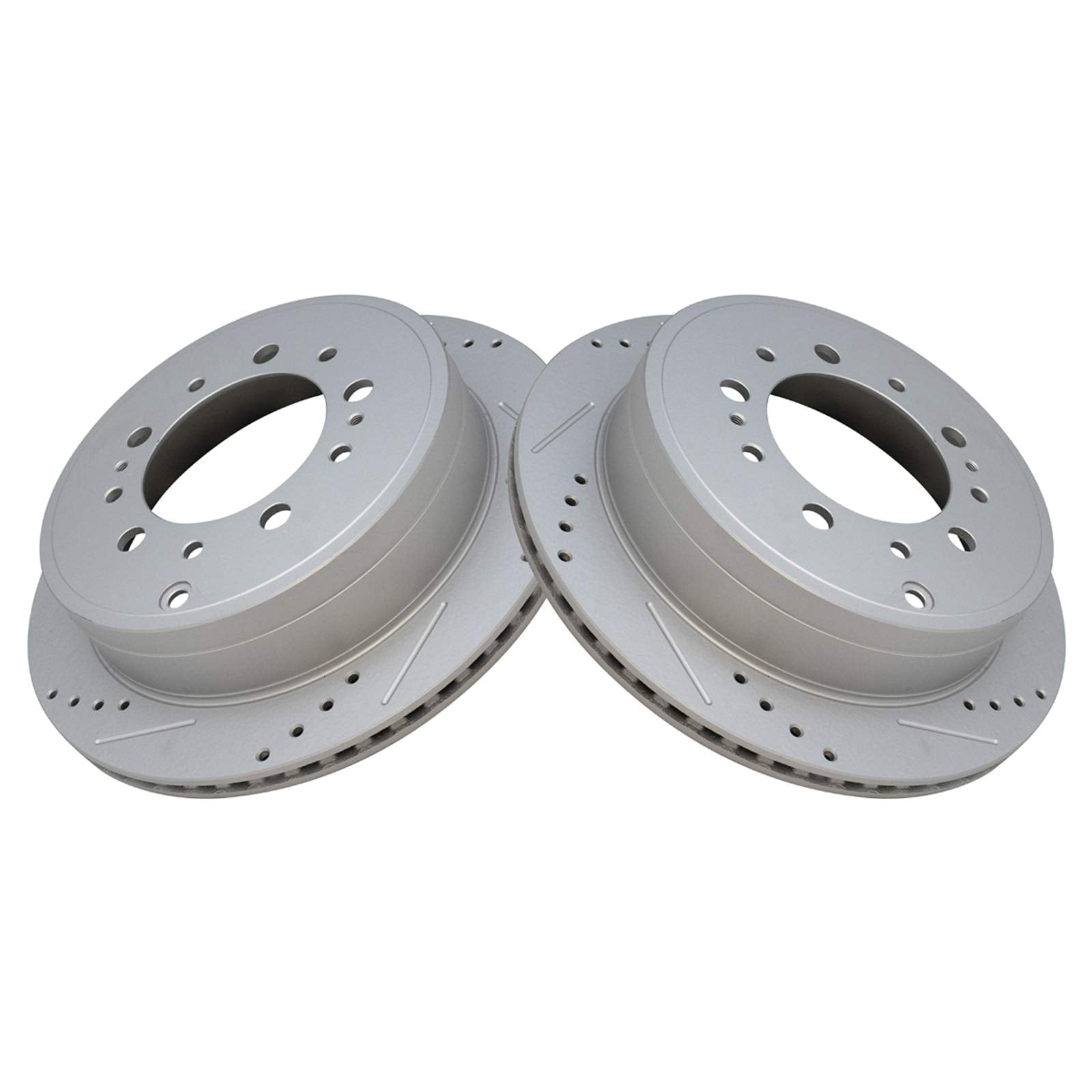 TRQ Rear Performance Brake Rotors Set Vented Premium G-Coated Cross ...