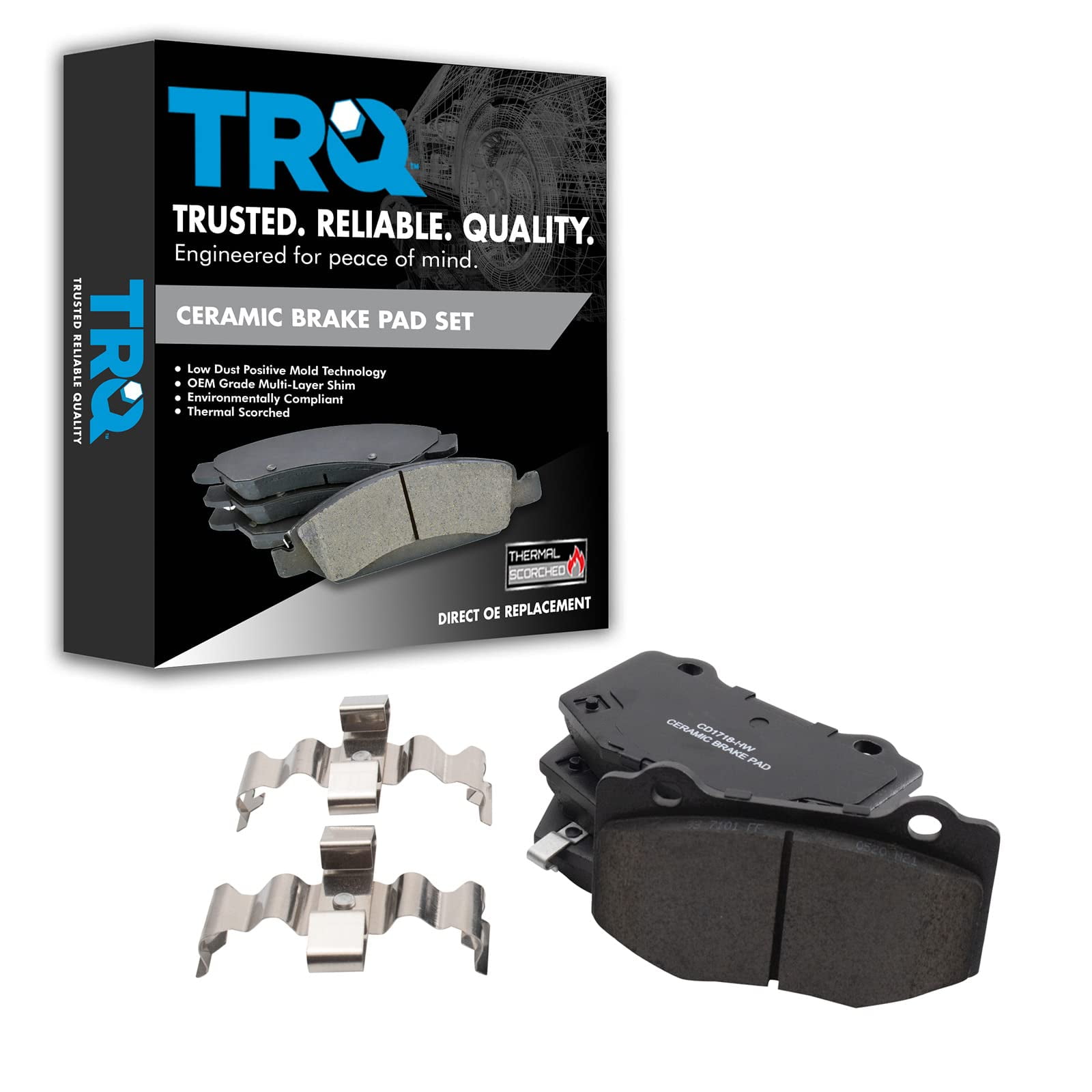 TRQ Rear Premium Posi Ceramic Disc Brake Pad Set for GM ATS-V SS Camaro ...