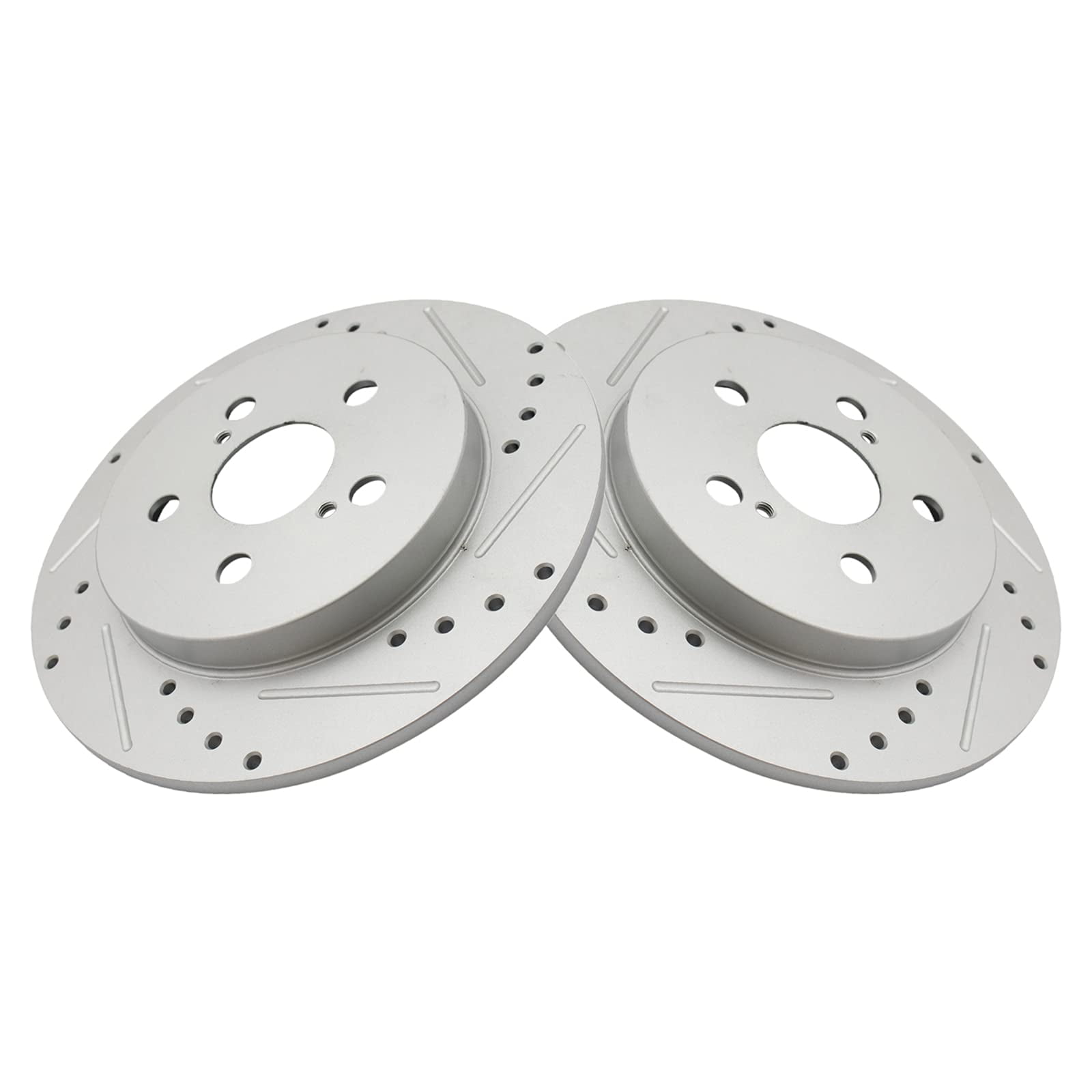 TRQ Rear Slotted Drilled Brake Rotor Pair Set for 2014-2020 Toyota ...