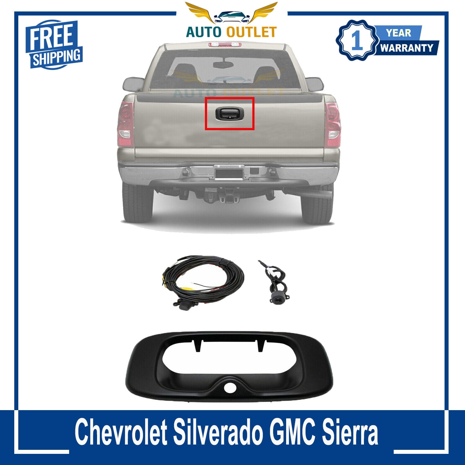 TRQ Rear View Backup Camera Addon Kit w/Wiring & Handle Bezel ...