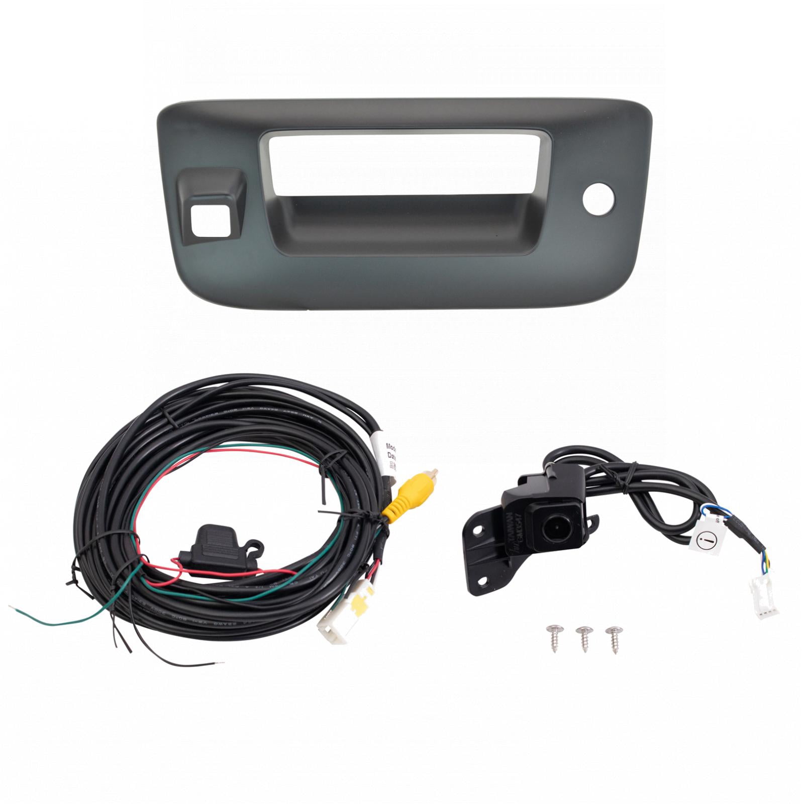 TRQ Rear View Camera Add On Kit w/ Wiring Harness & Tailgate Handle ...