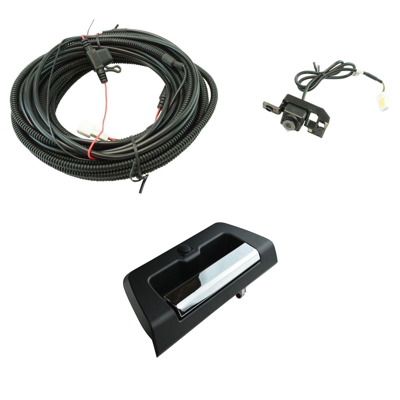 TRQ Rear View Camera Add On Kit w/Wiring Harness & Tailgate Handle ...