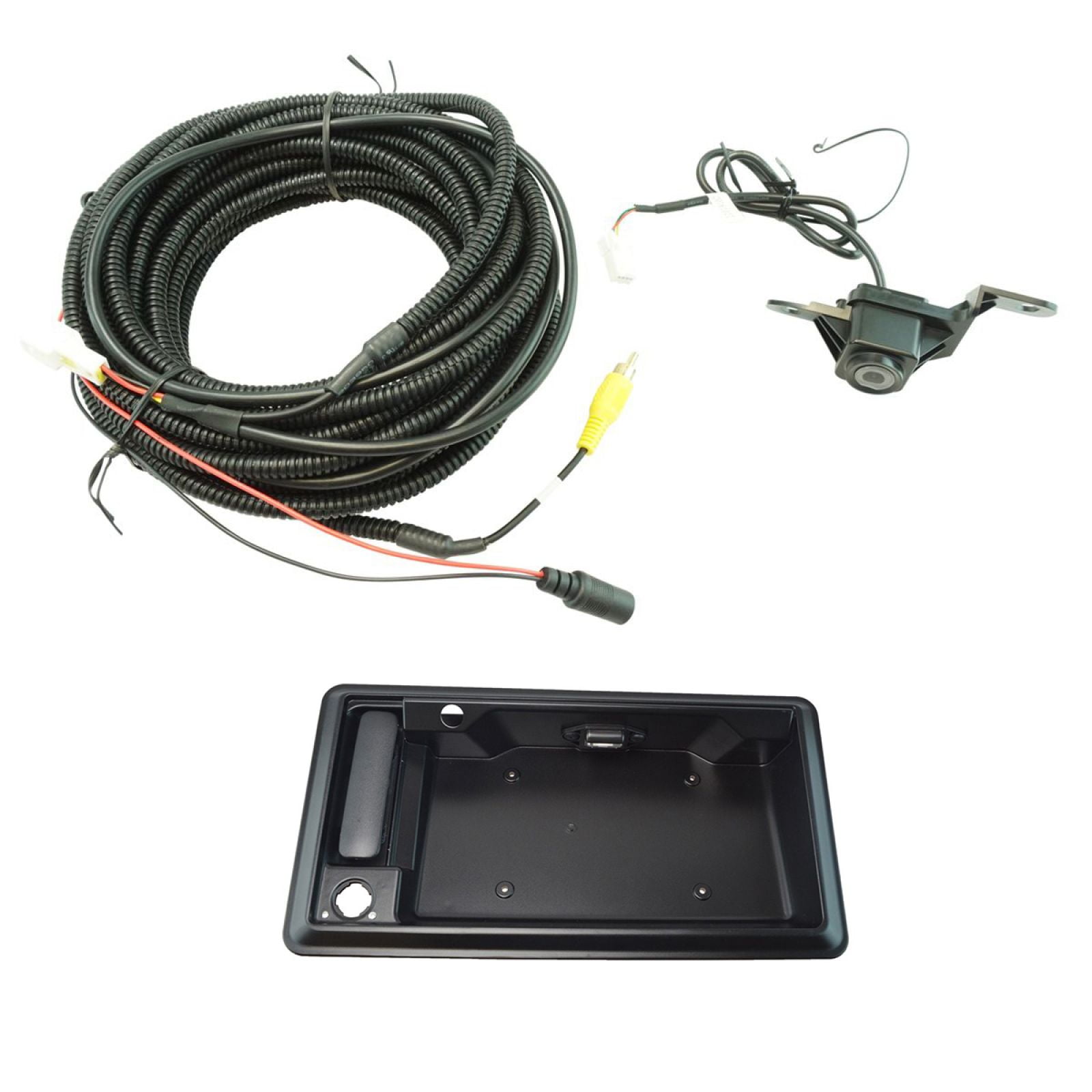 TRQ Rear View Camera Add On Kit w/ Wiring Harness & Tailgate Handle for ...